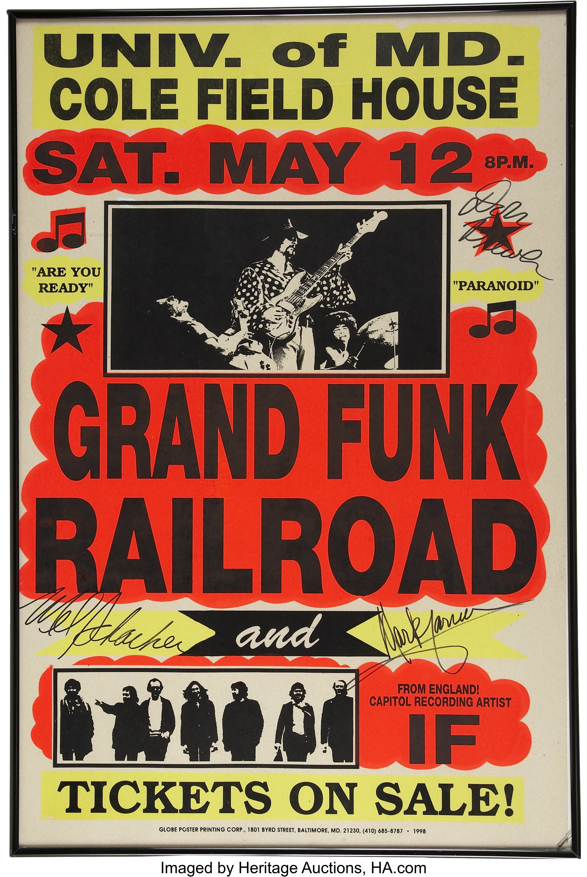 Grand Funk Railroad Band-Signed Poster.... Music Memorabilia | Lot ...