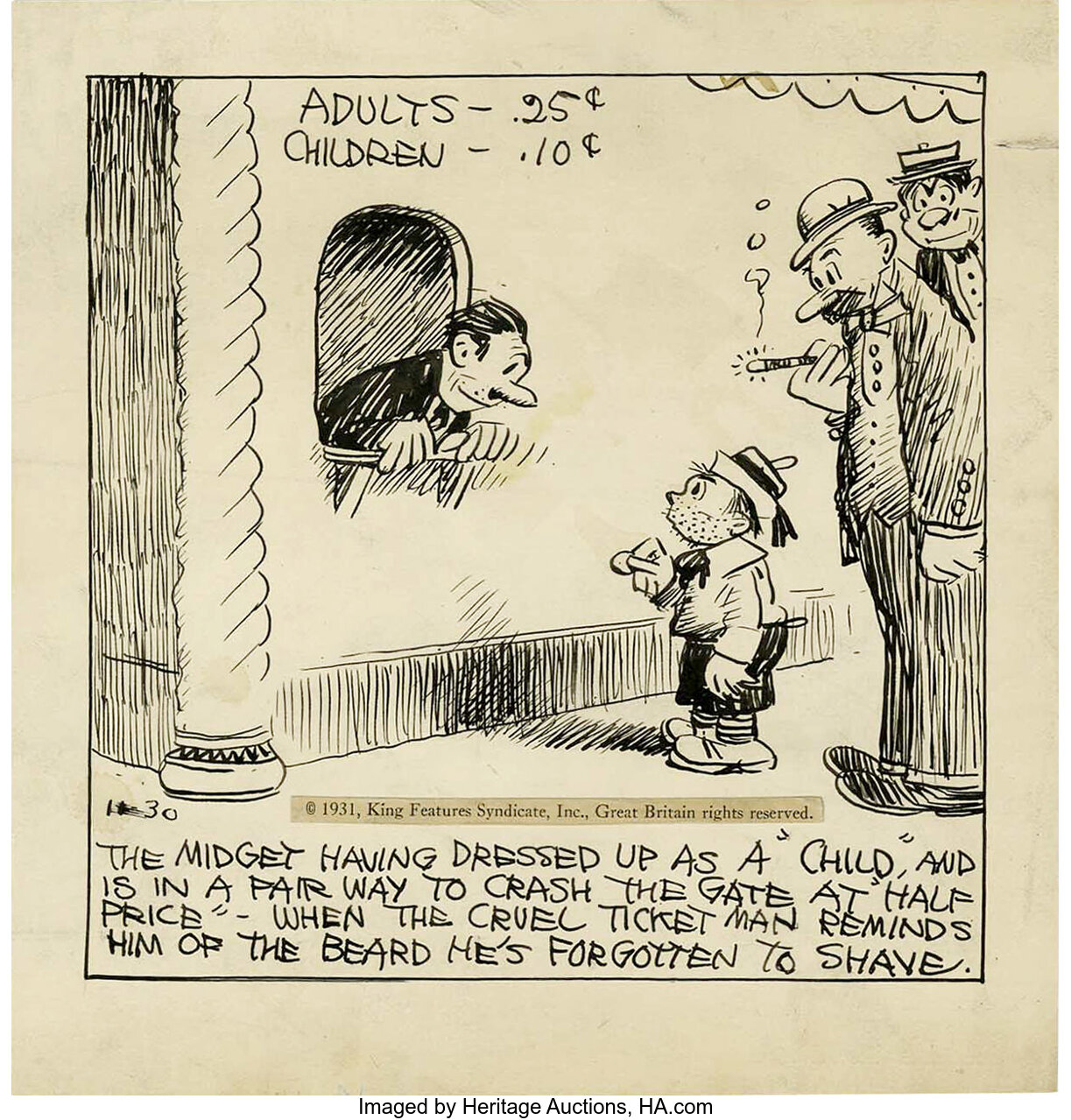 George Herriman Embarrassing Moments Daily Comic Strip Original Art ...