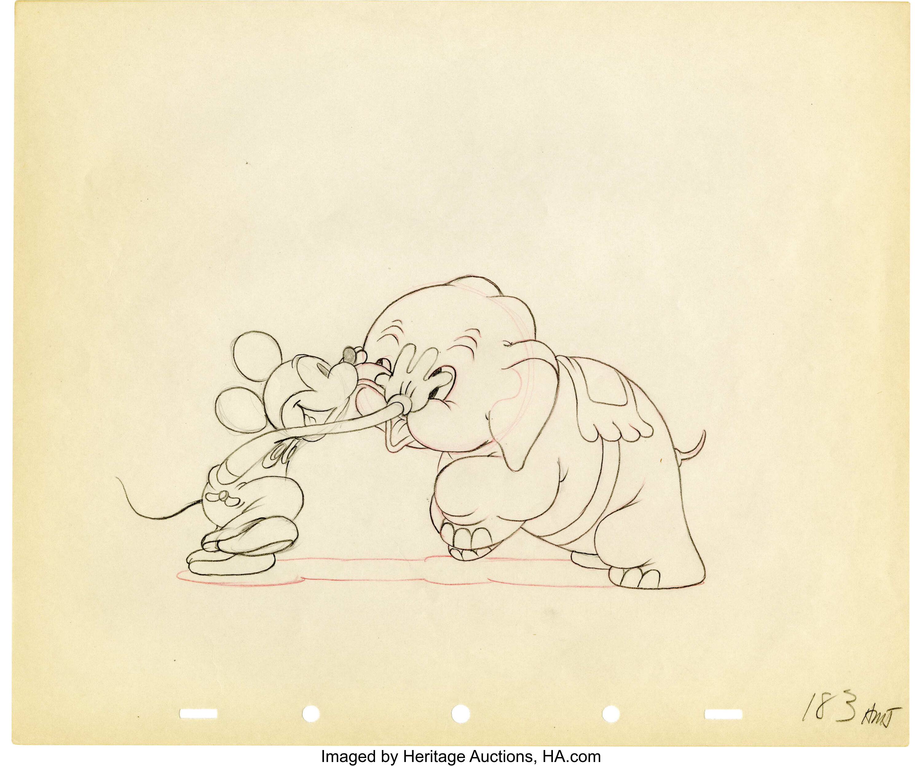 Mickey's Elephant Animation Production Drawing Original Art | Lot ...