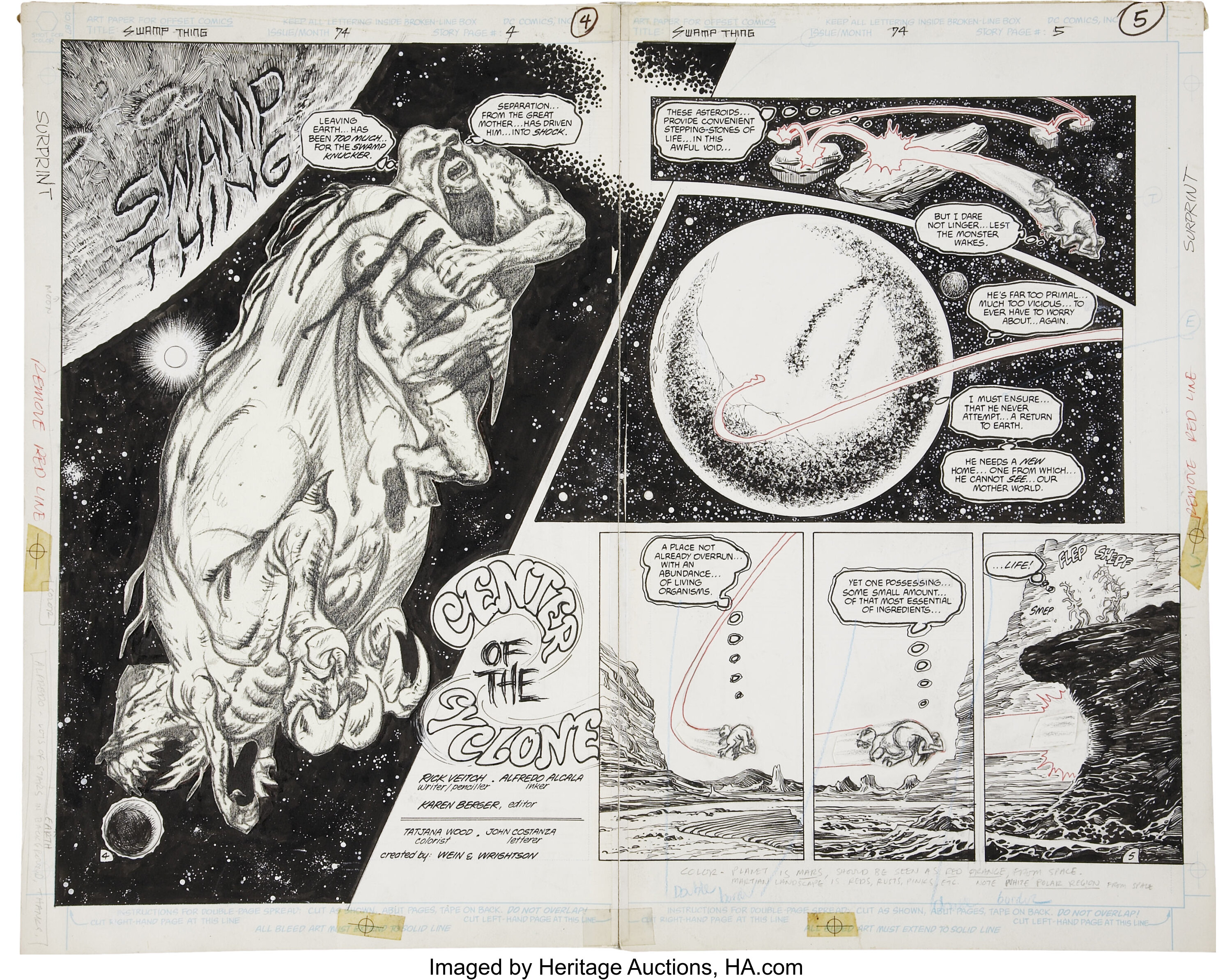 Rick Veitch and Alfredo Alcala Swamp Thing #74 pages 4 and 5 | Lot ...