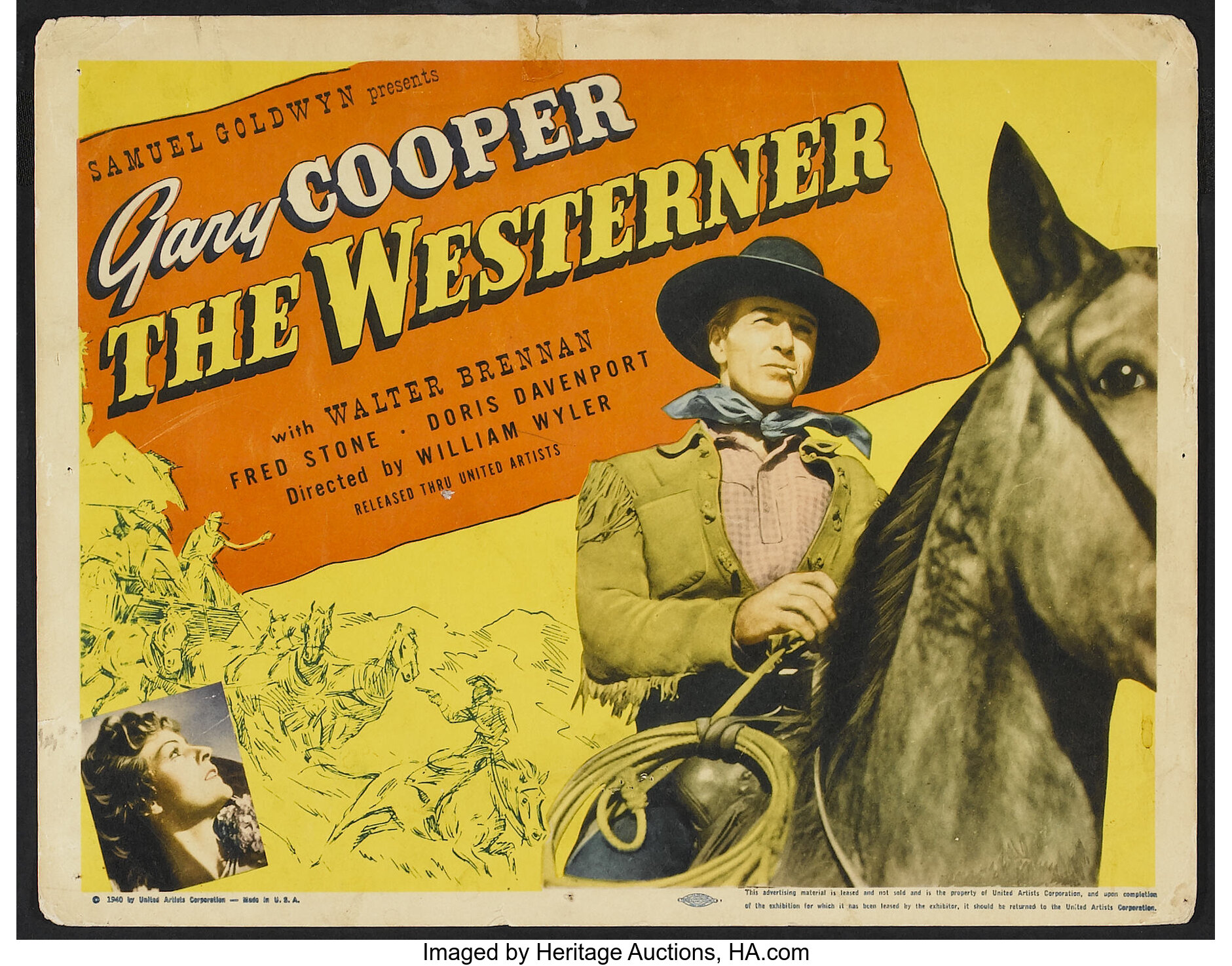 The Westerner (United Artists, 1940). Lobby Card Set of 8 (11" X | Lot ...