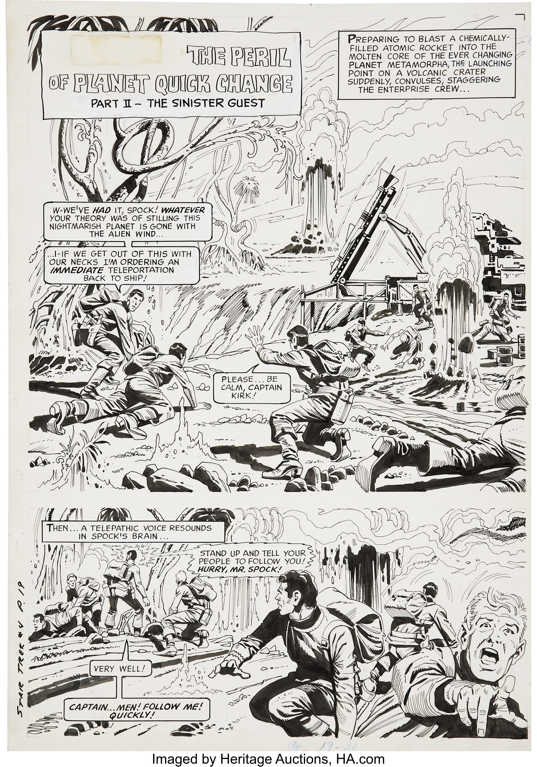 Alberto Giolitti and Giovanni Ticci Star Trek #4, Title page 19 | Lot ...