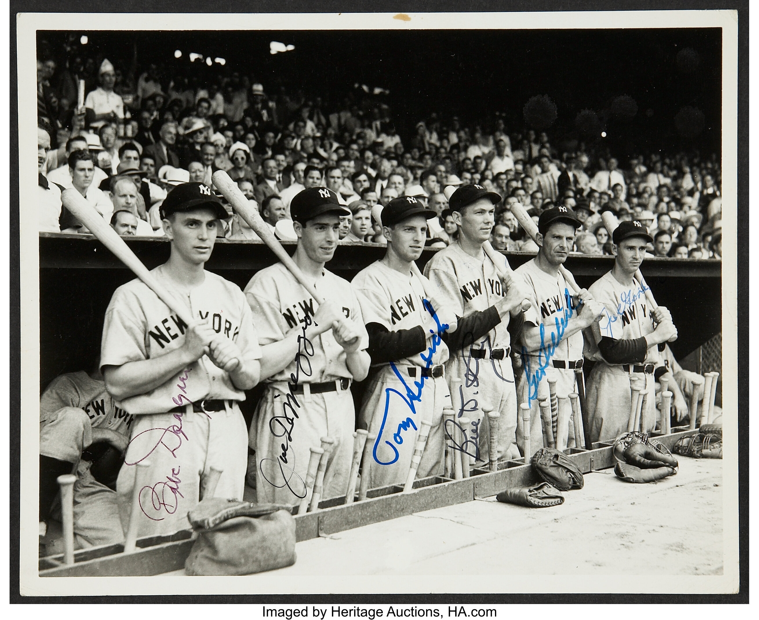 1939 New York Yankees Stars Signed Photograph with DiMaggio, | Lot ...