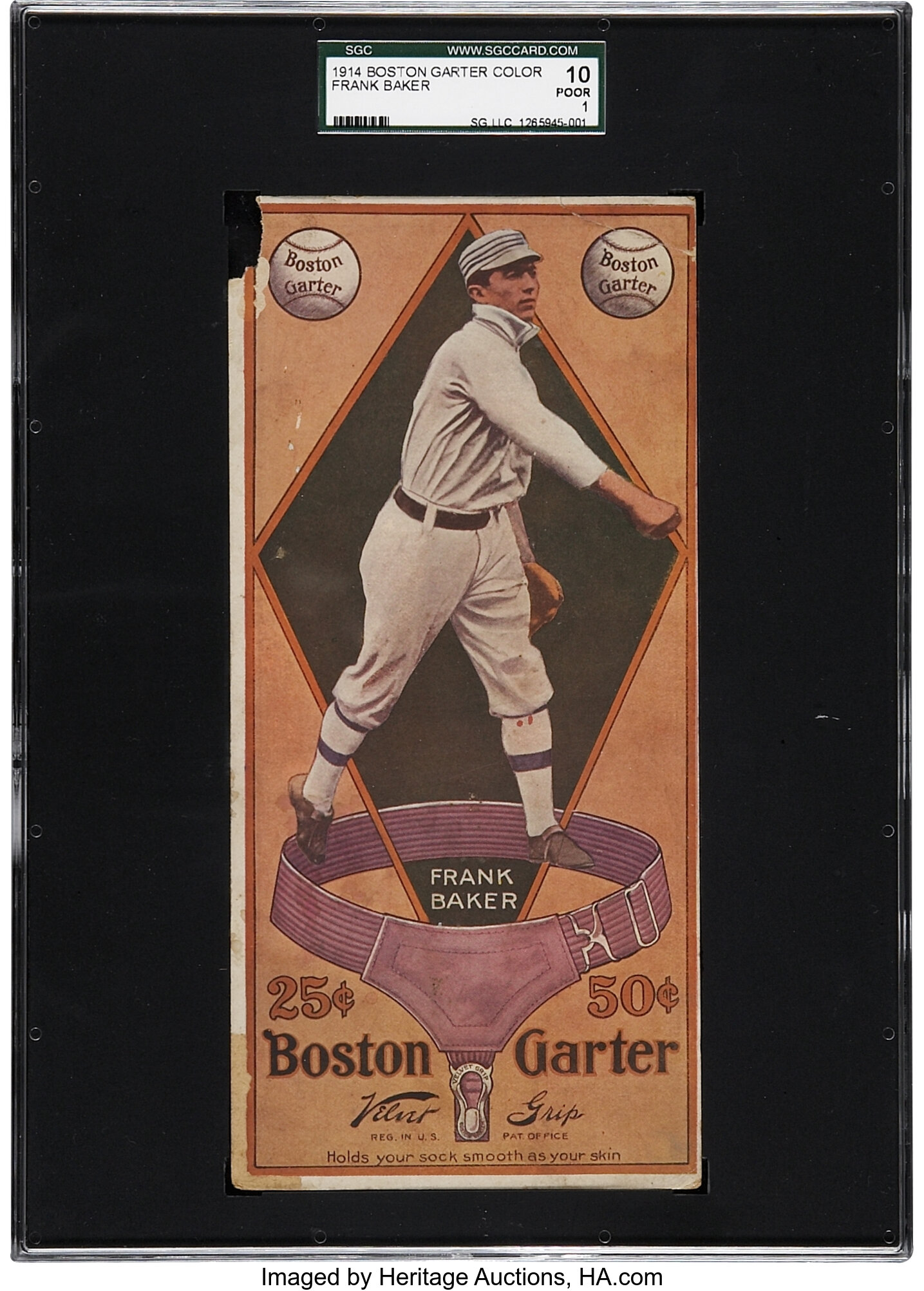 1914 Boston Garter Frank Baker SGC 10 Poor 1 - The Only Example | Lot ...