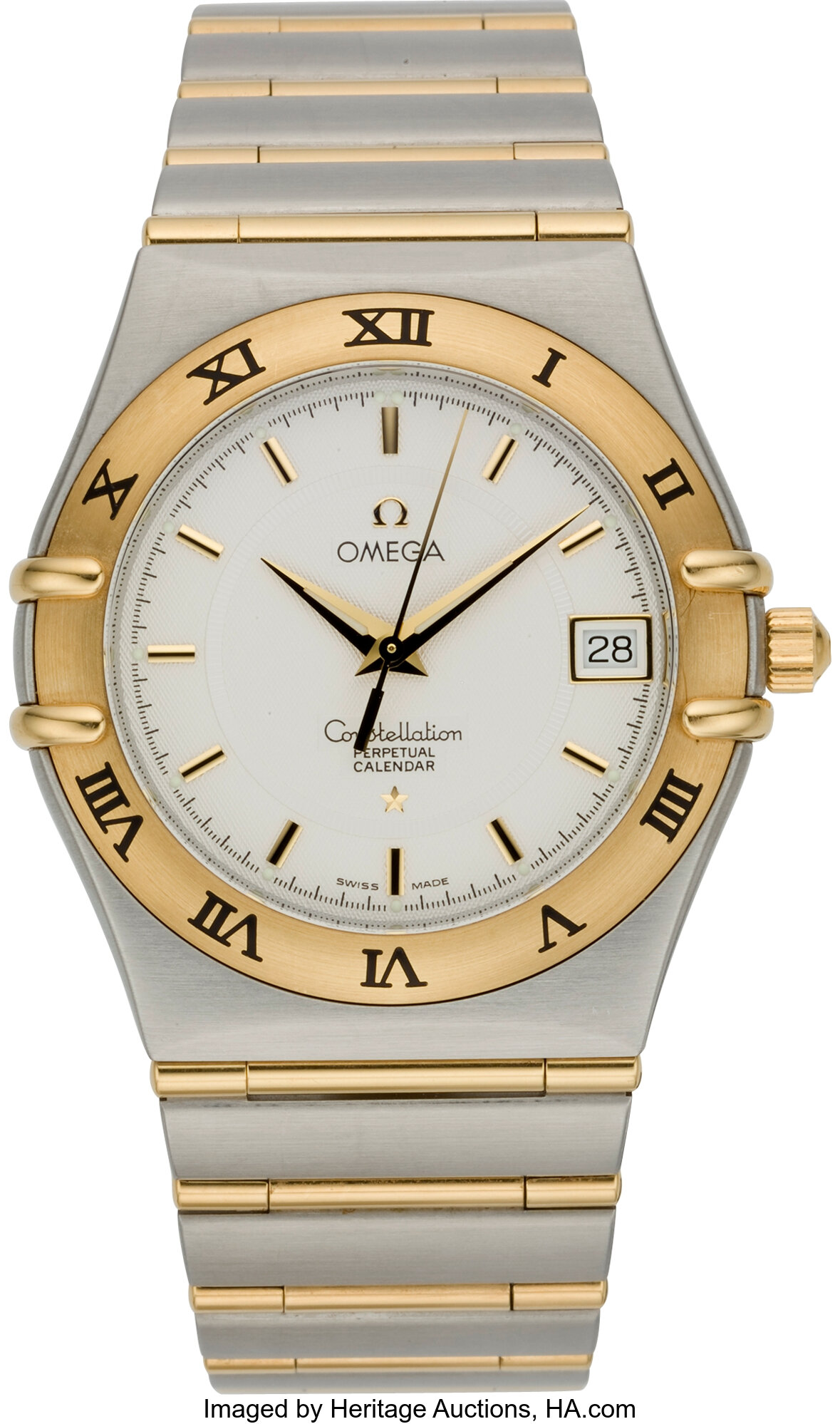 Omega Constellation Perpetual Calendar Two Tone, circa 1995. ... | Lot ...