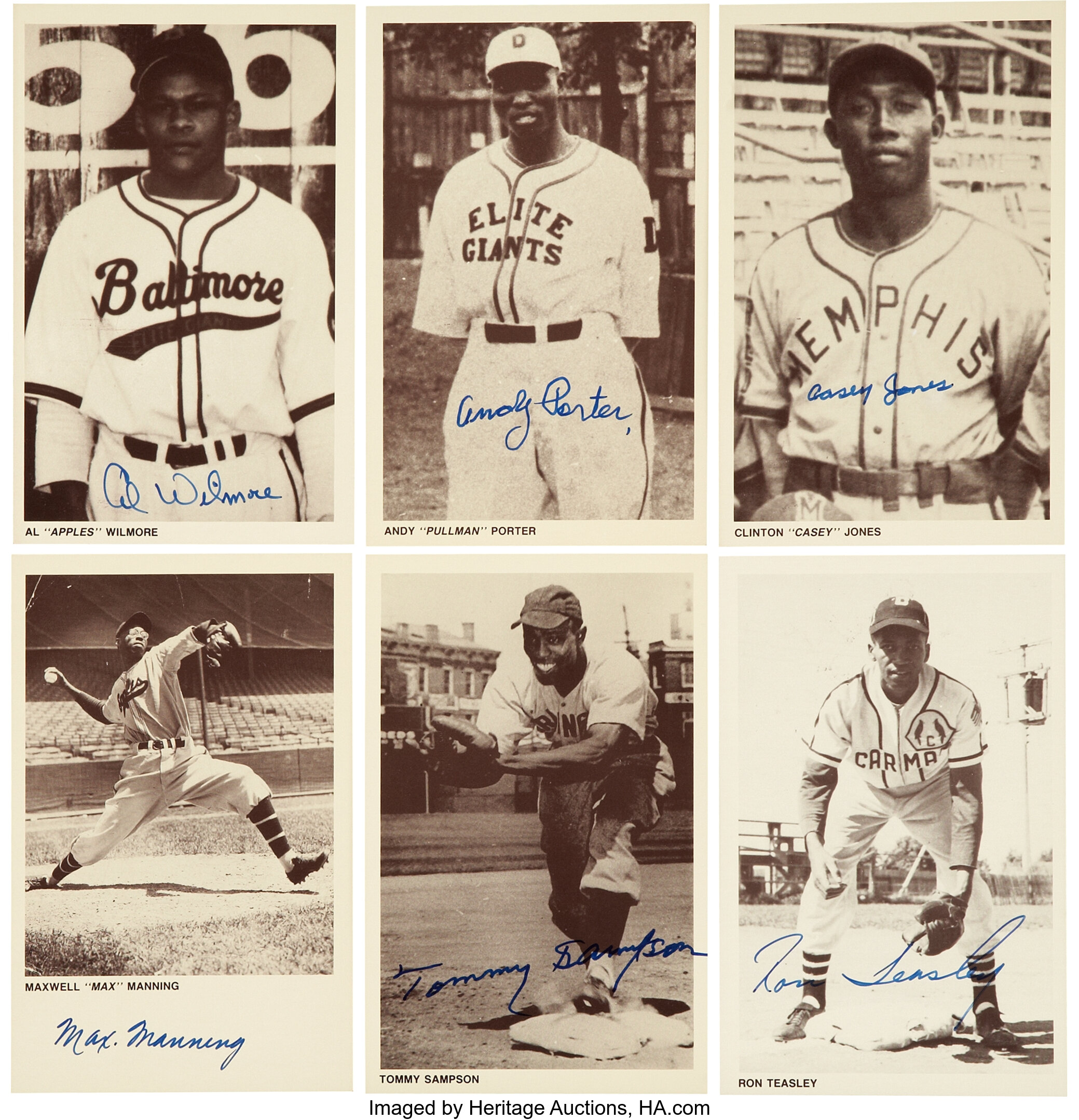 Negro League Signed Postcards. ... Baseball Collectibles Photos | Lot ...