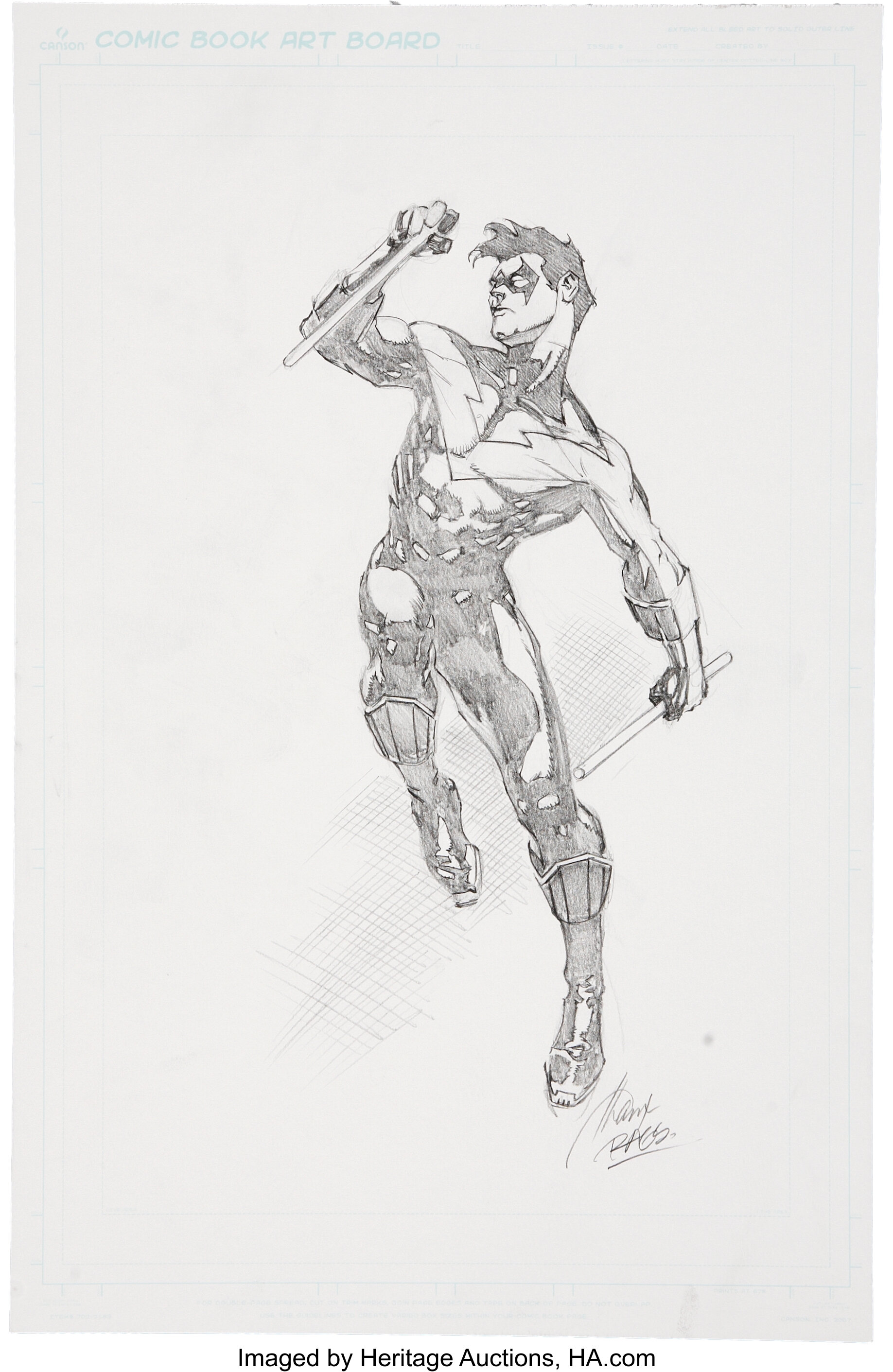 Ralph "Rags" Morales Nightwing Pencil Illustration Original Art | Lot ...