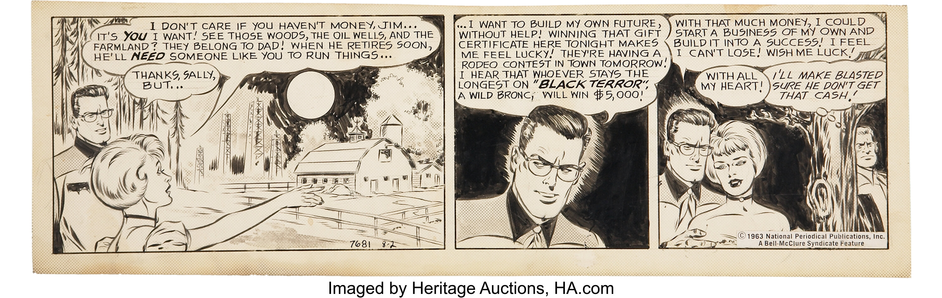 Wayne Boring Superman Daily Comic Strip #7681 Original Art dated | Lot ...