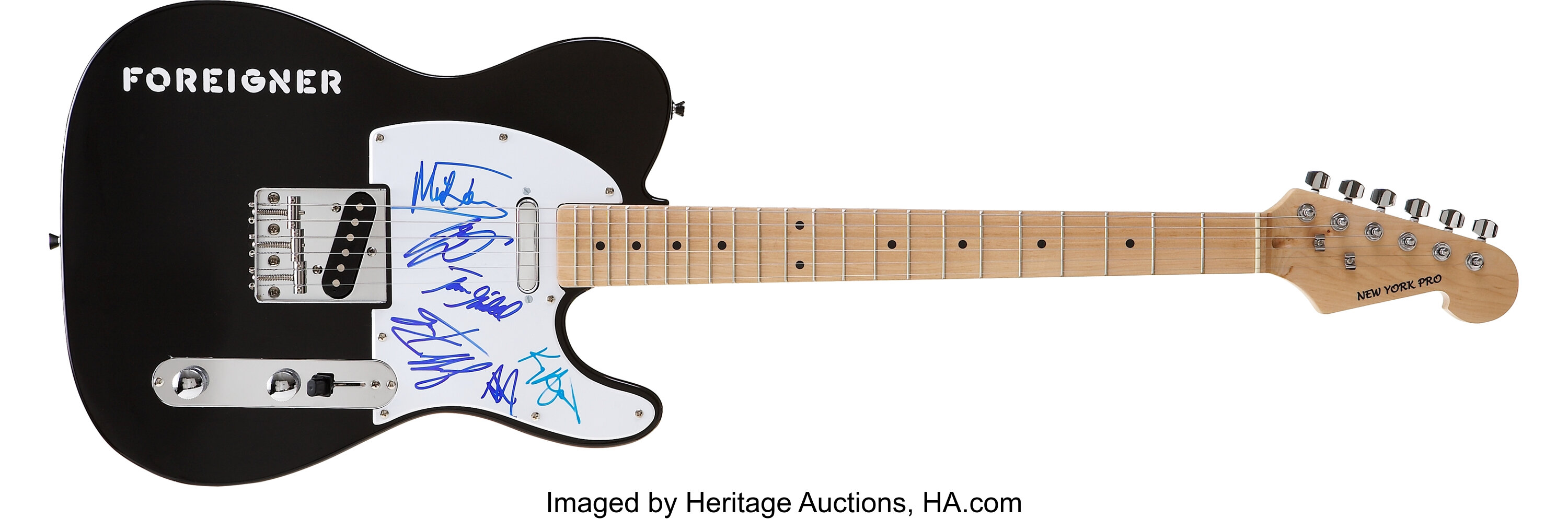 Foreigner Band-Signed Guitar.... Music Memorabilia Autographs and | Lot ...