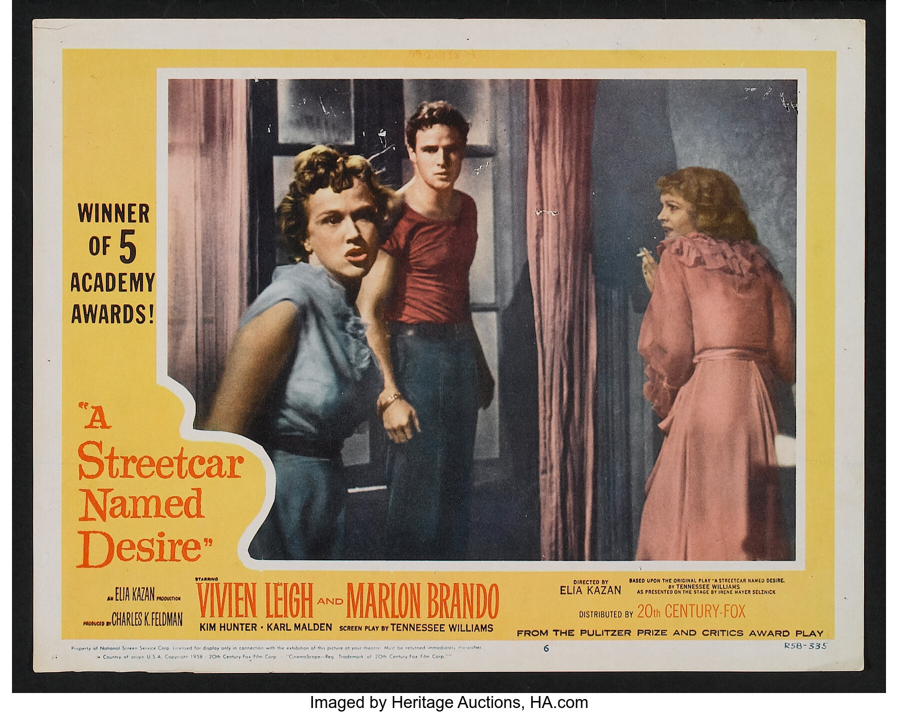 A Streetcar Named Desire (20th Century Fox, R-1958). Lobby Cards | Lot ...