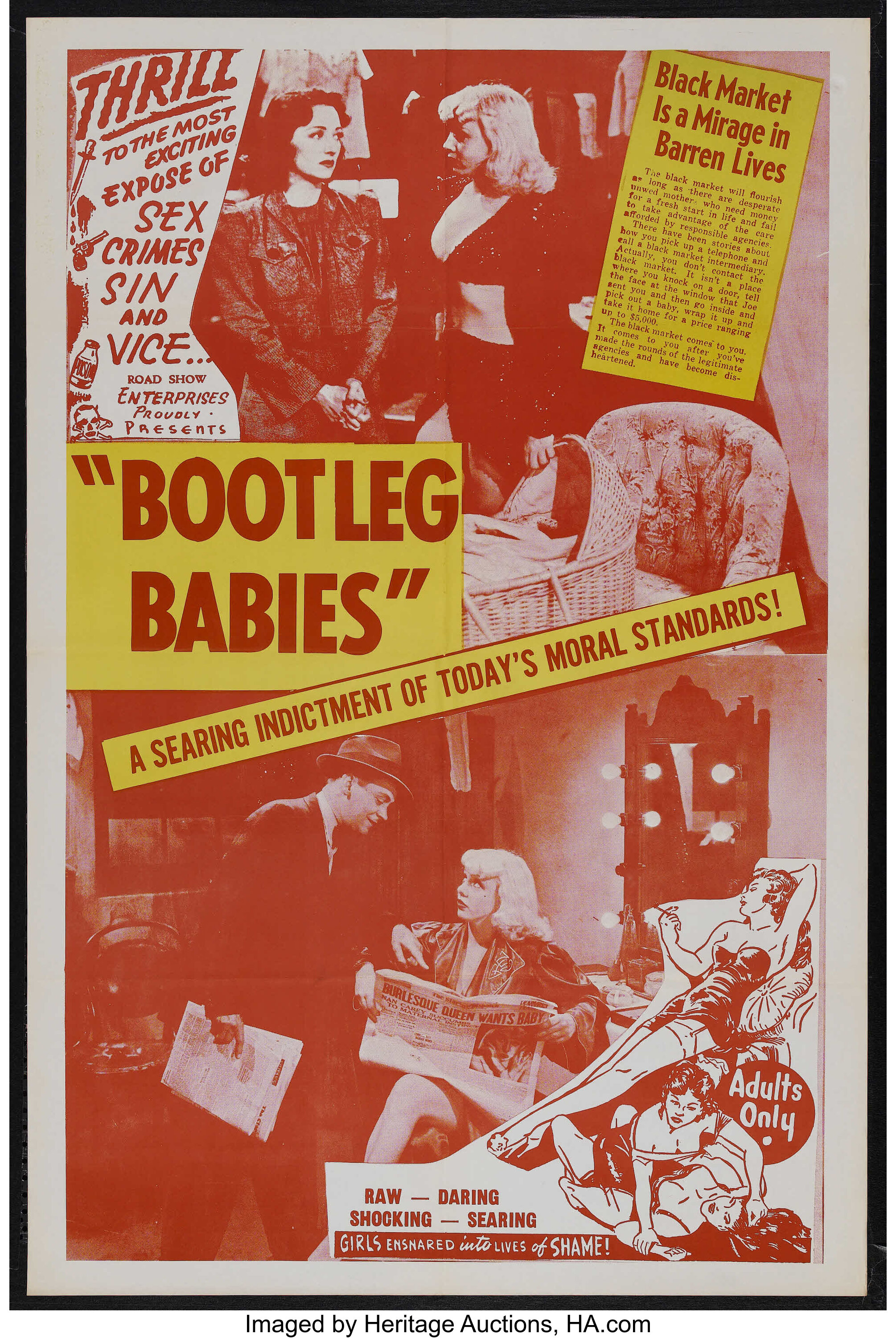 Bootleg Babies (Roadshow, R-1950's). One Sheet (27" X 41") Drama. | Lot ...