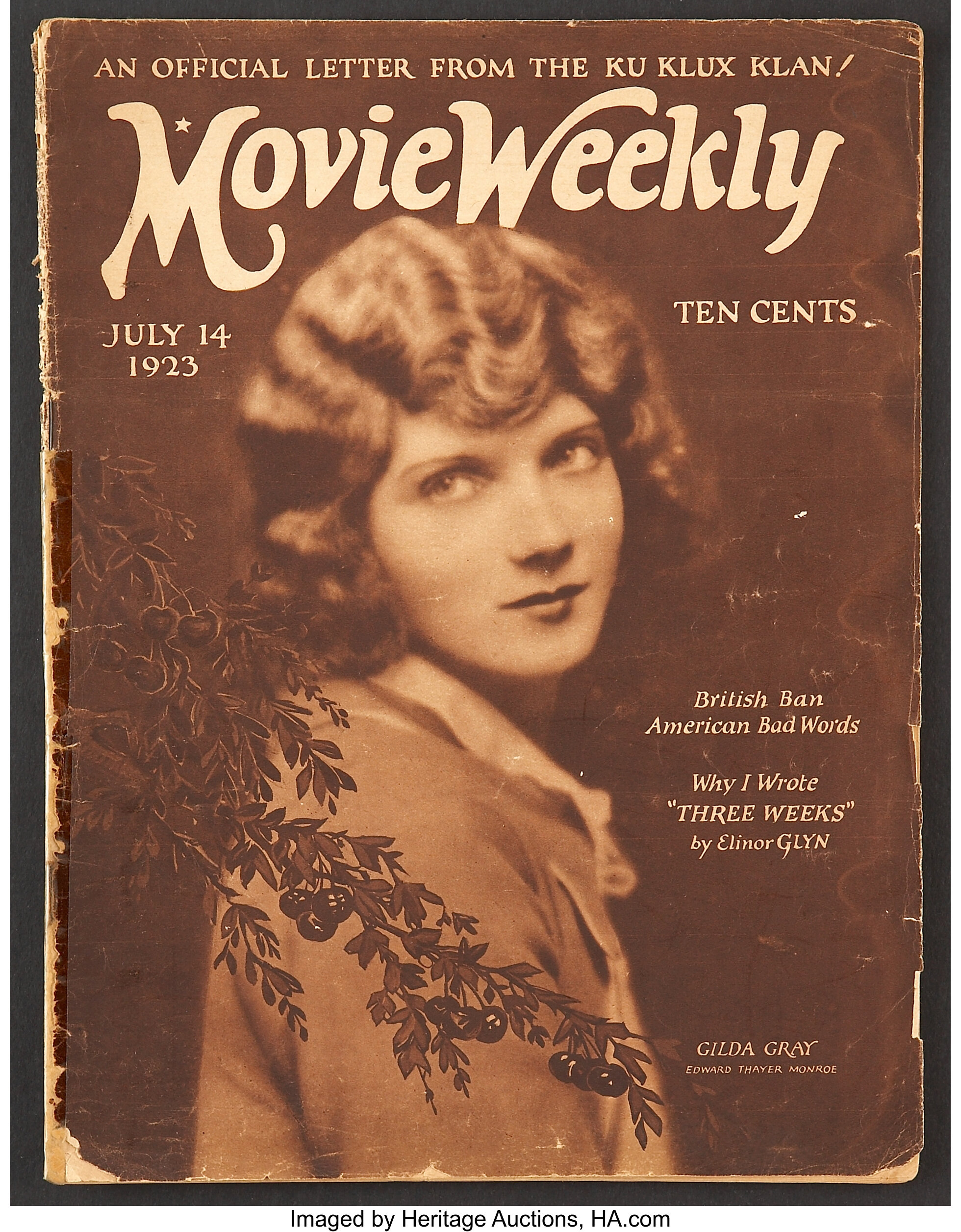 Movie Weekly (July 14, 1923). Magazine (32 Pages, 9.25" X 12.25 ...