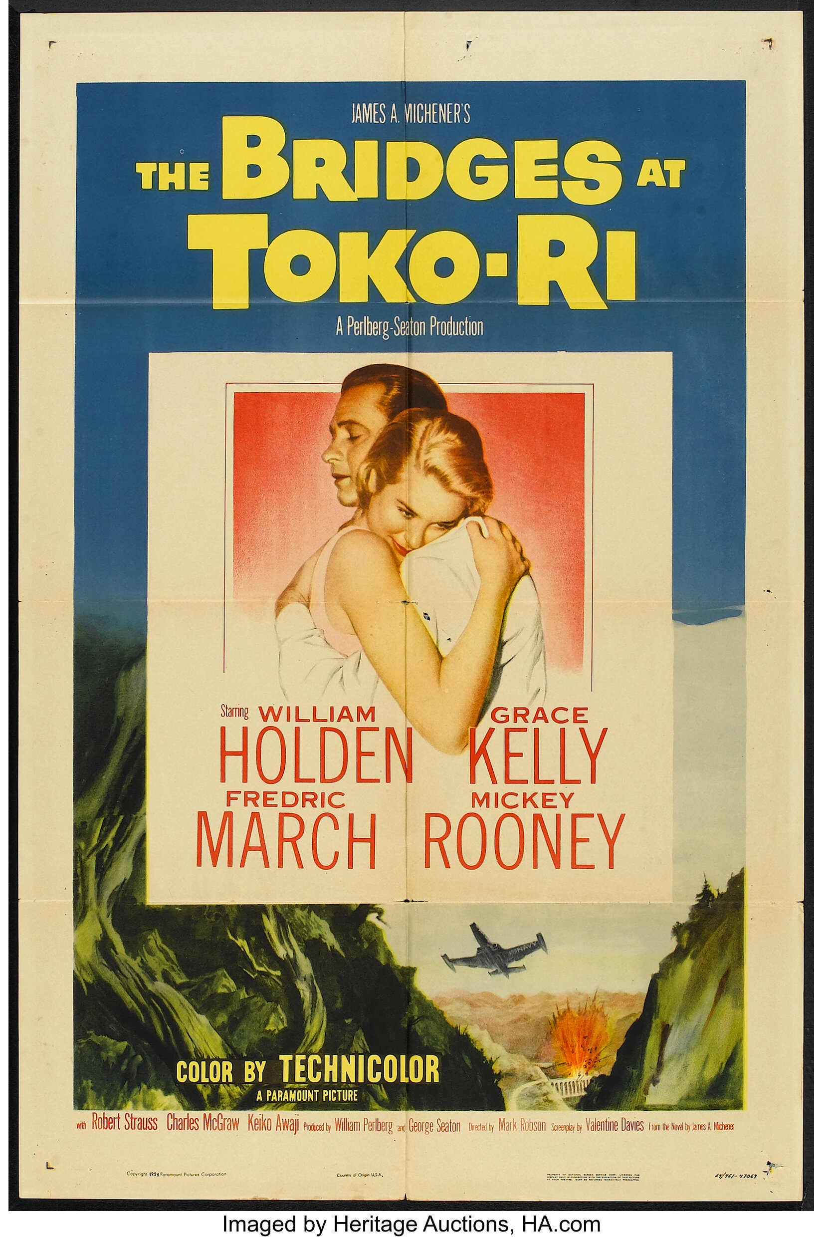 The Bridges at Toko-Ri (Paramount, 1954). One Sheet (27" X 41"). War ...