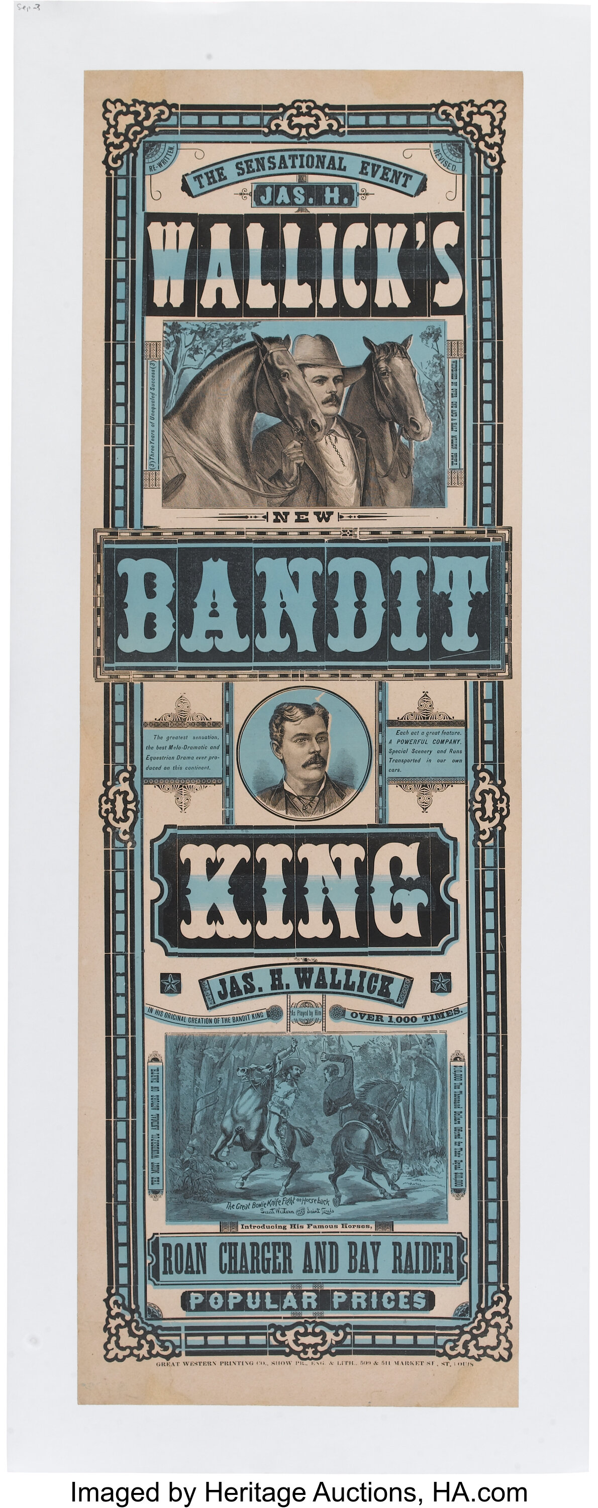 Advertising: Nineteenth Century Lithographic Poster for The Bandit ...