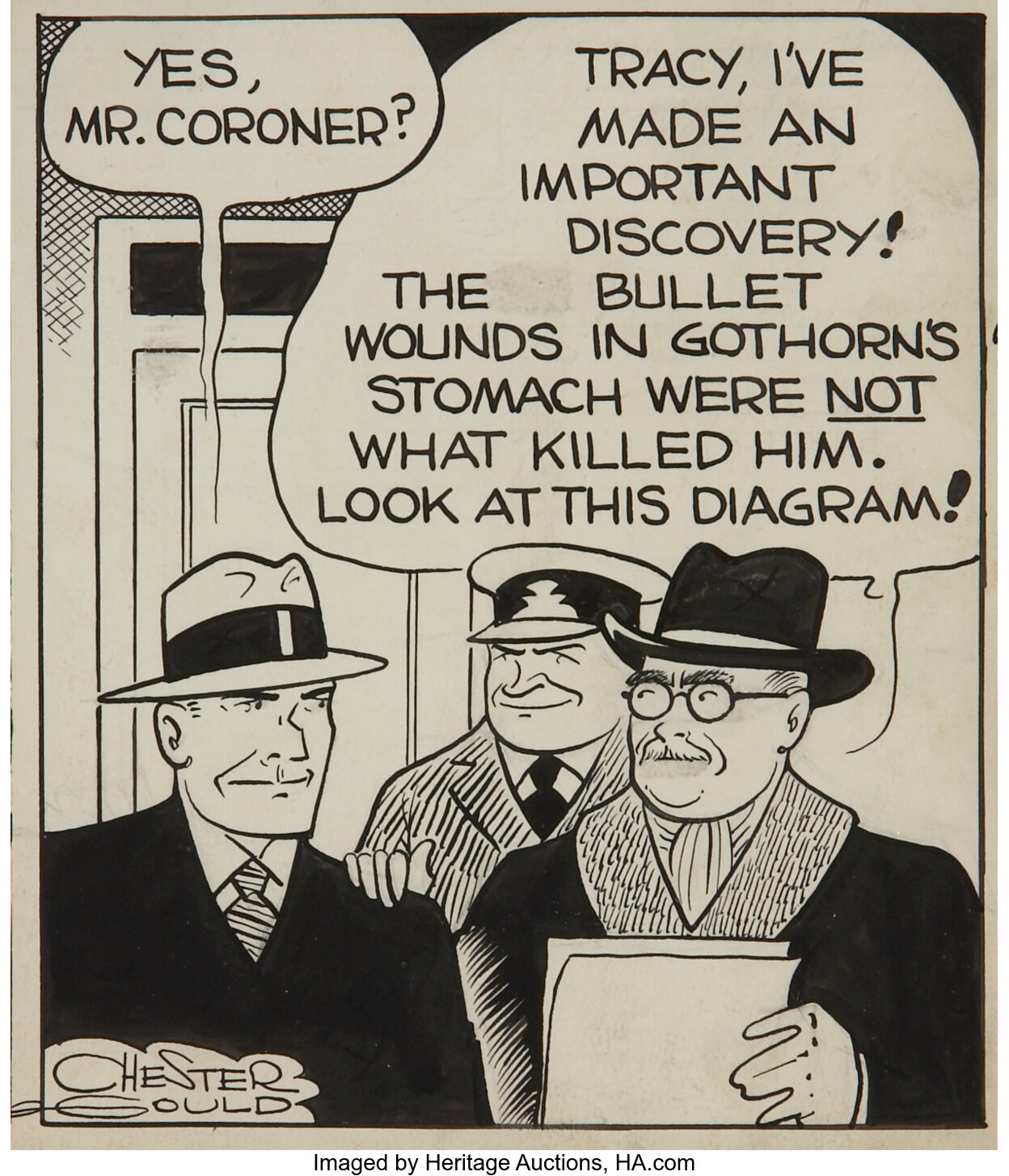 Chester Gould Dick Tracy Comic Strip Panel Original Art (Chicago | Lot ...