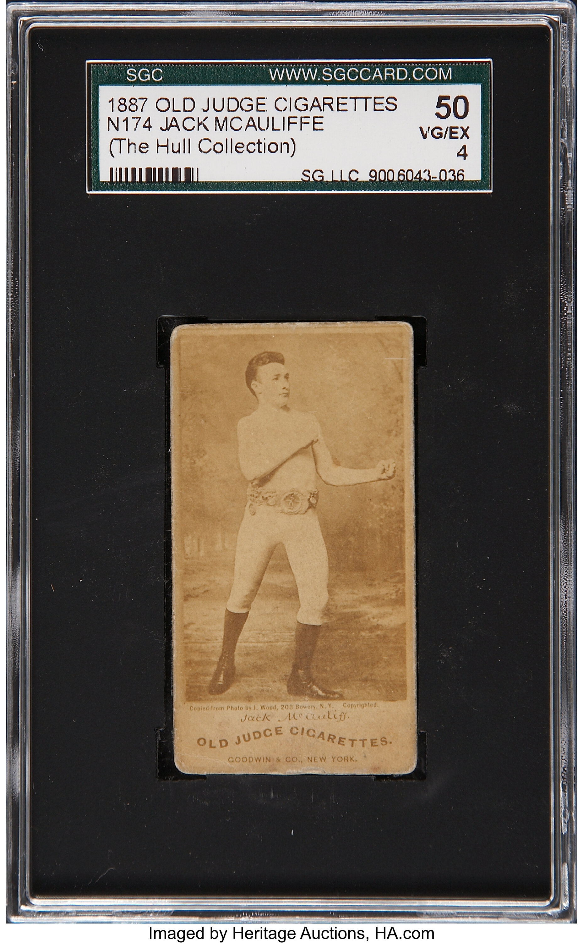 1887 N174 Old Judge Prizefighters Jack McAuliffe SGC 50 VG/EX 4 ...