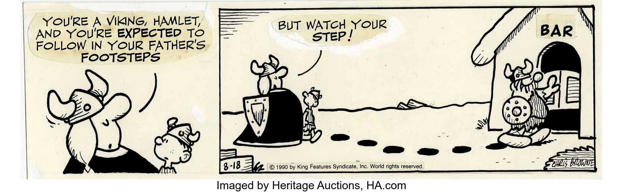 Chris Browne - Hagar the Horrible Daily Comic Strip Original Art, | Lot ...