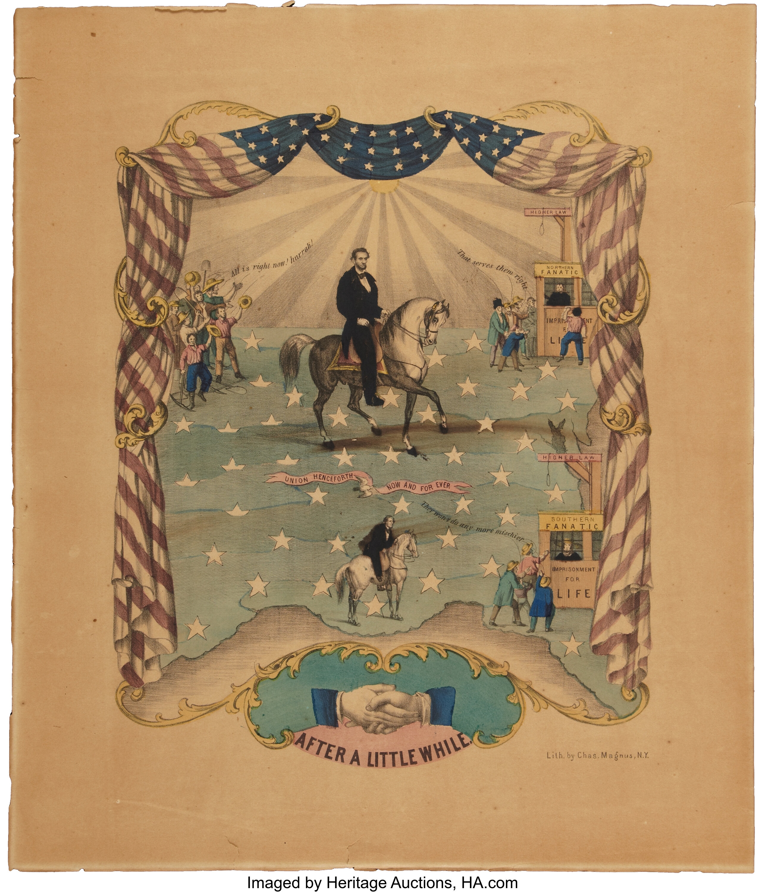 Abraham Lincoln: Rare and Colorful Charles Magnus Lithograph | Lot ...