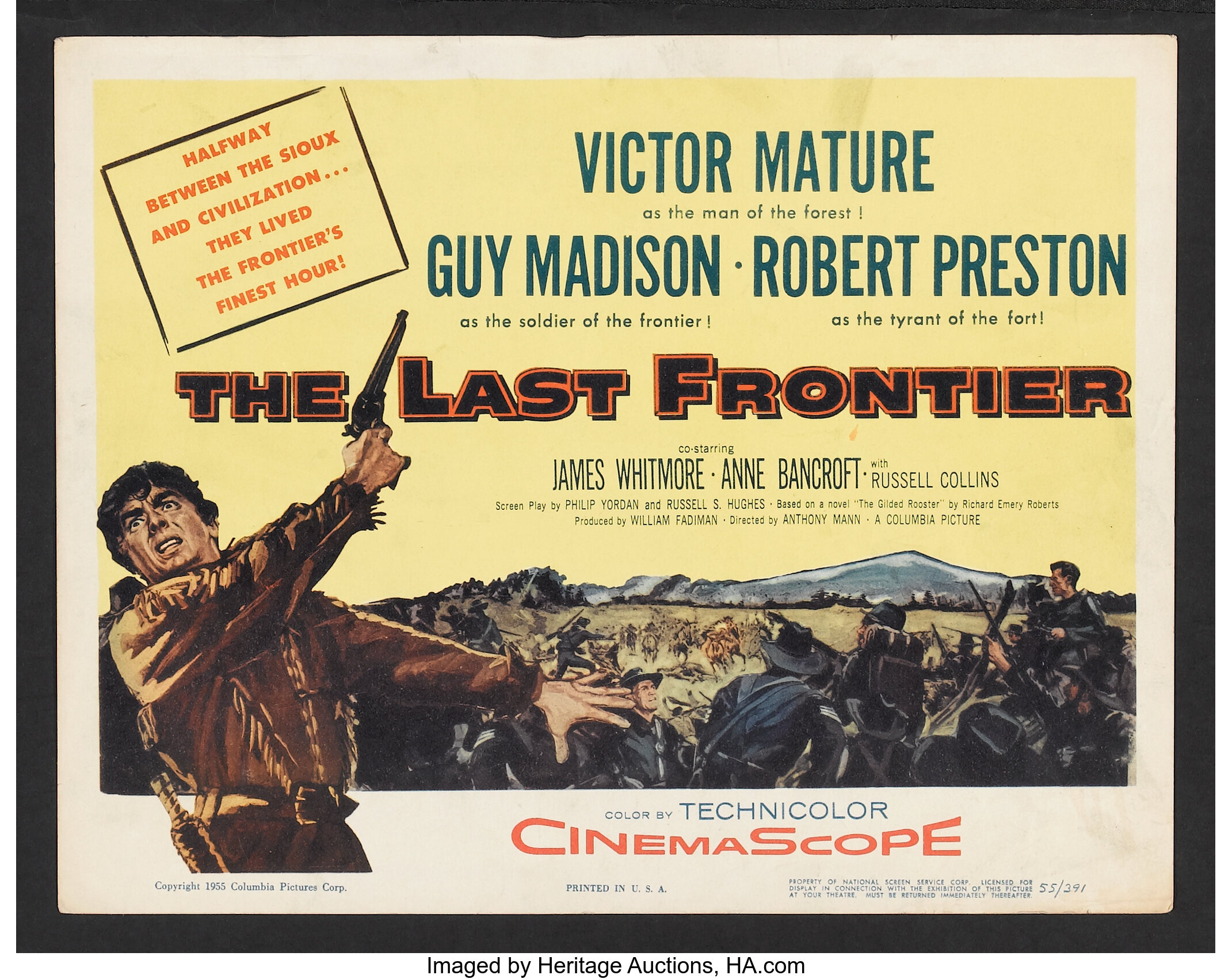 The Last Frontier Lot (Columbia, 1955). Title Lobby Cards (6) (11 ...