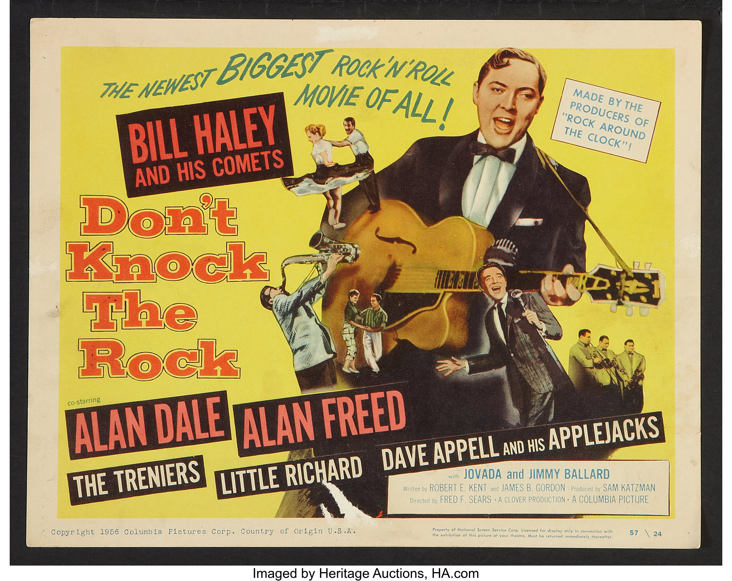 Don't Knock The Rock (Columbia, 1957). Title Lobby Card and Lobby | Lot ...