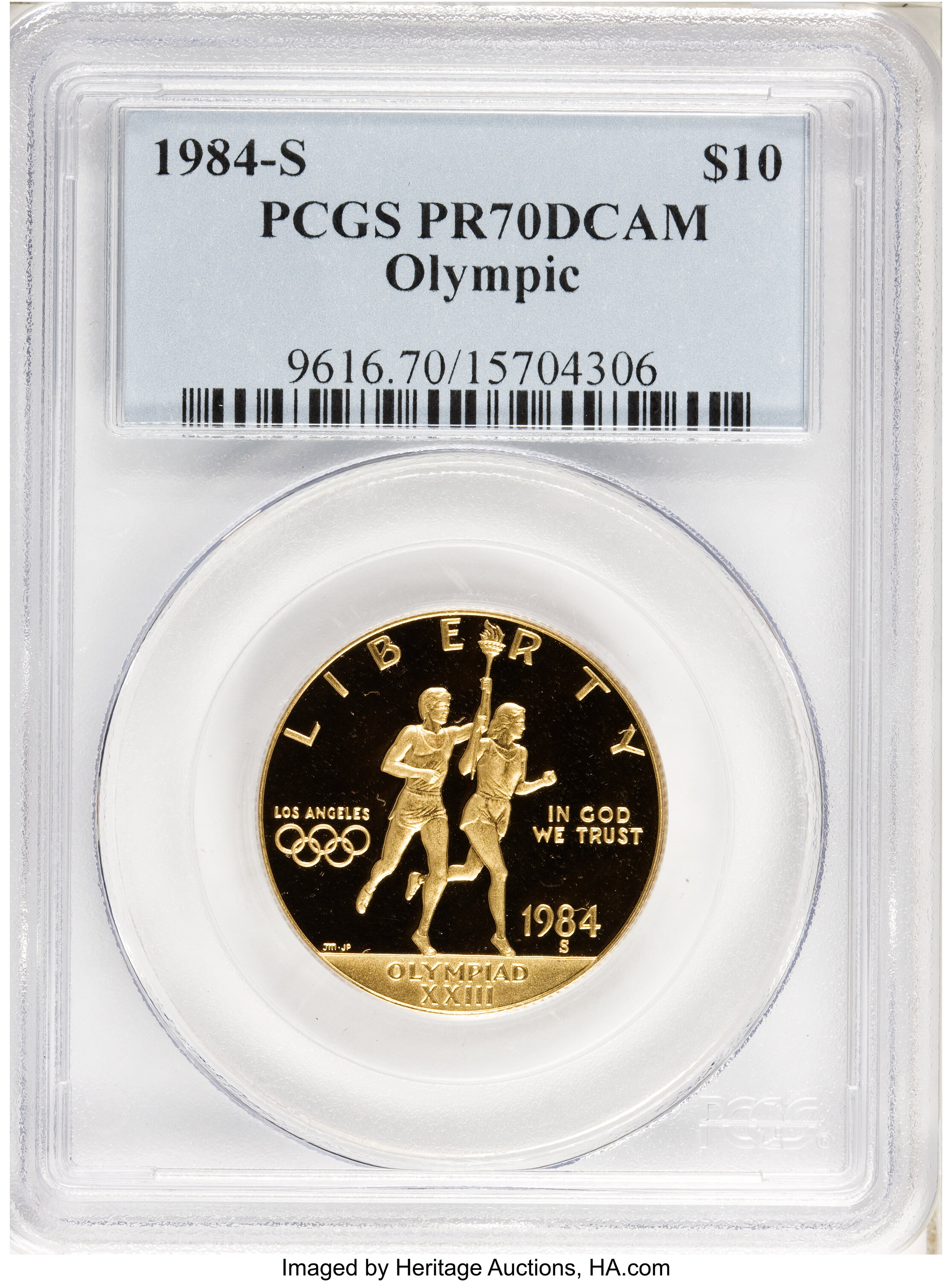 1984-S G$10 Olympic Gold Ten Dollar PR70 Deep Cameo PCGS.... Modern ...