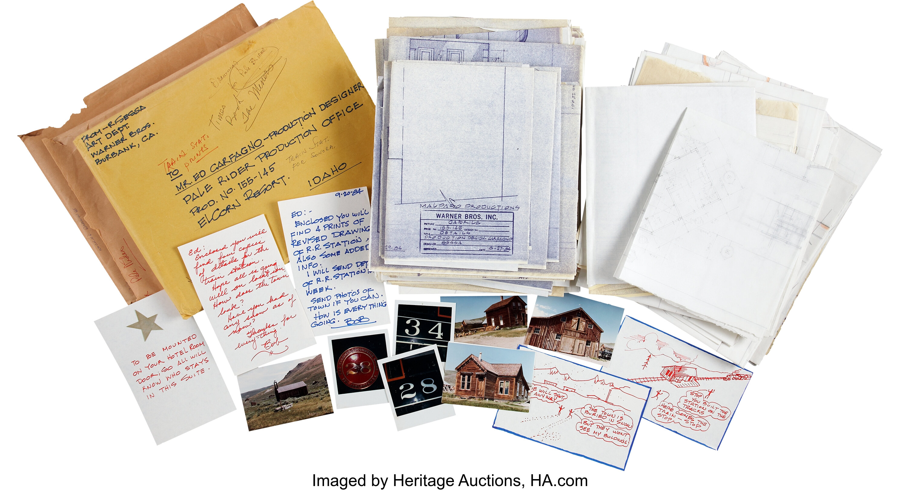 Pale Rider Set Design Archive.... Movie/TV Memorabilia Documents | Lot ...