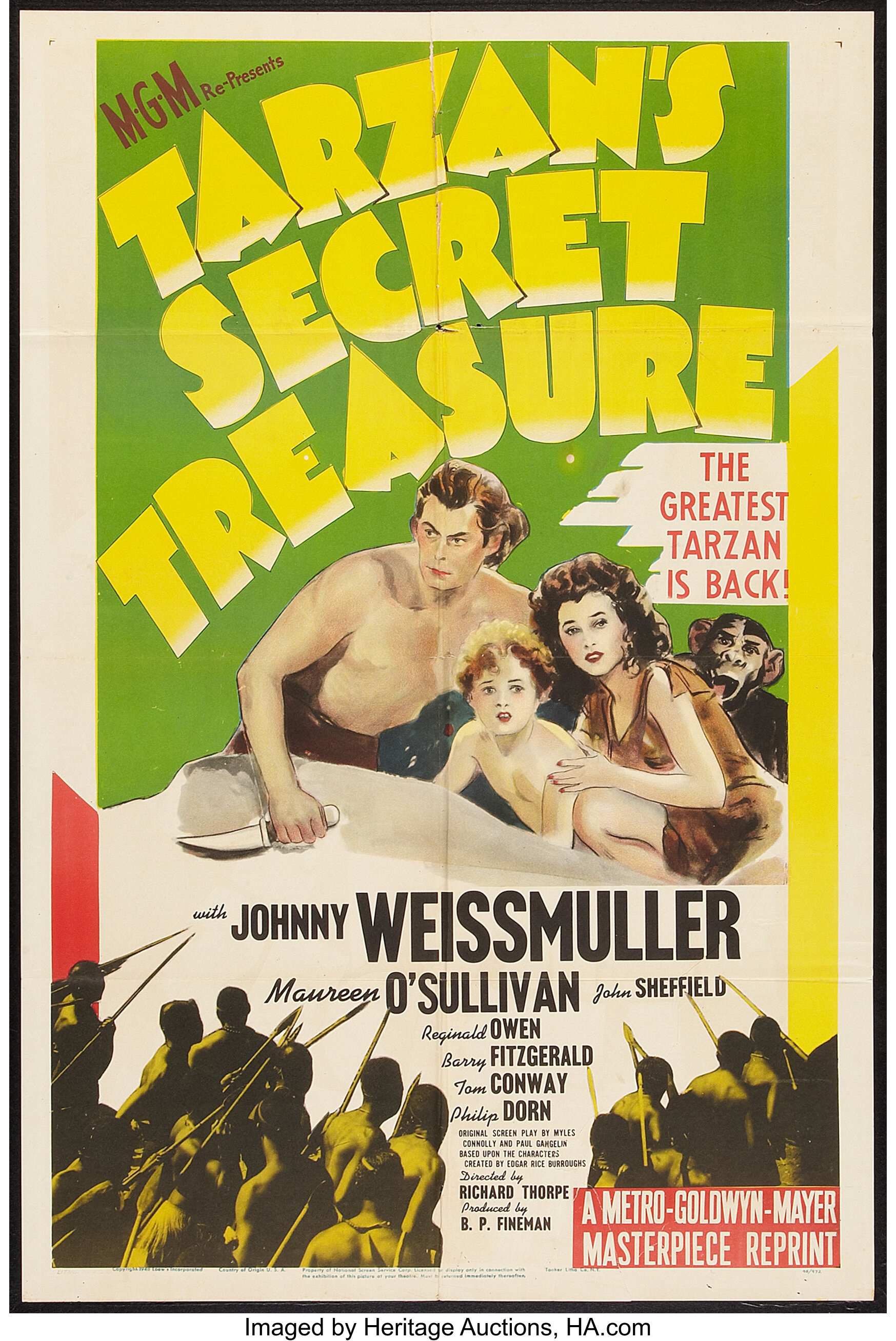 Tarzan's Secret Treasure (MGM, R-1948). One Sheet (27" X 41"). | Lot ...