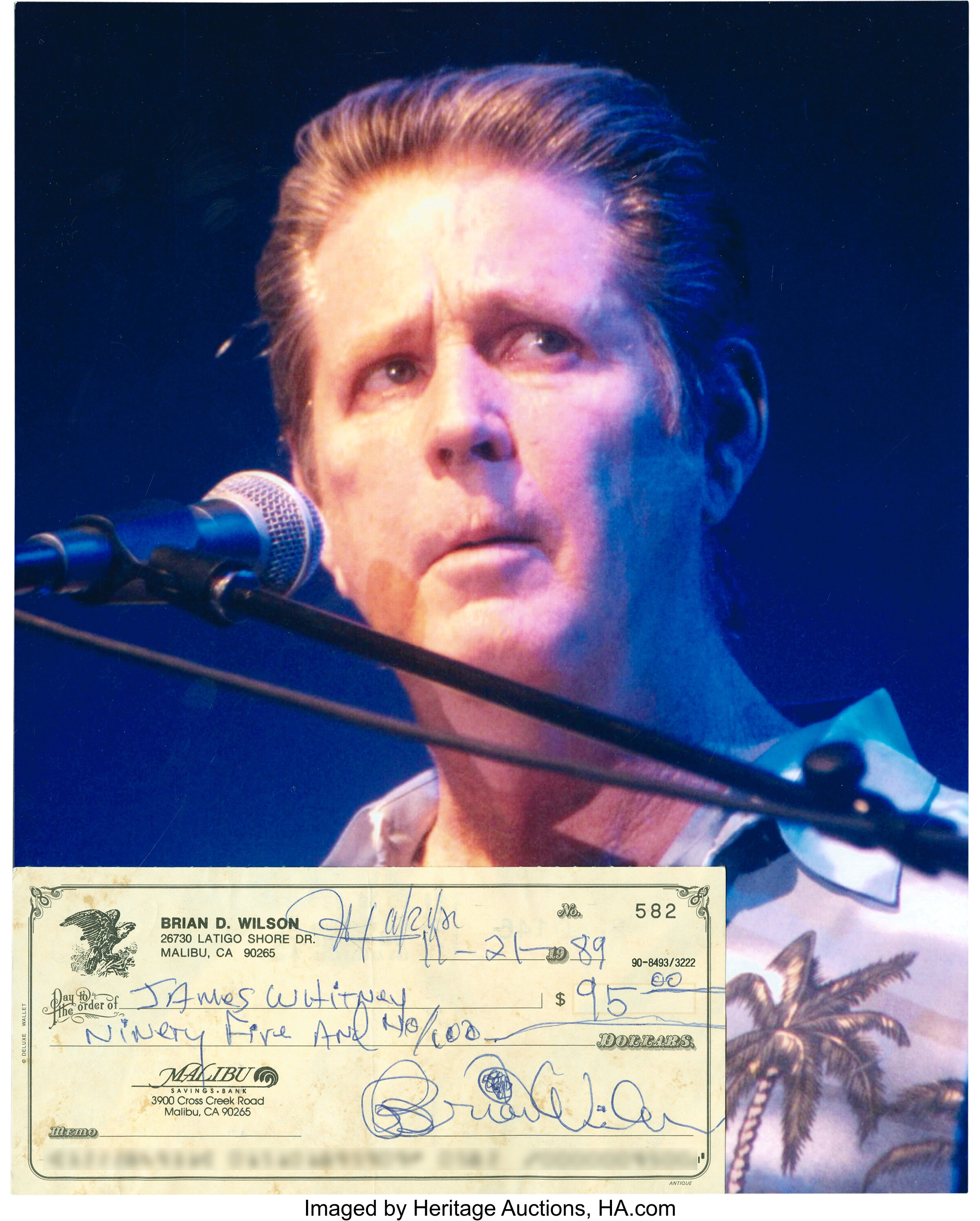 Beach Boys' Brian Wilson Signed Check.... (Total: 2 ) Music | Lot ...