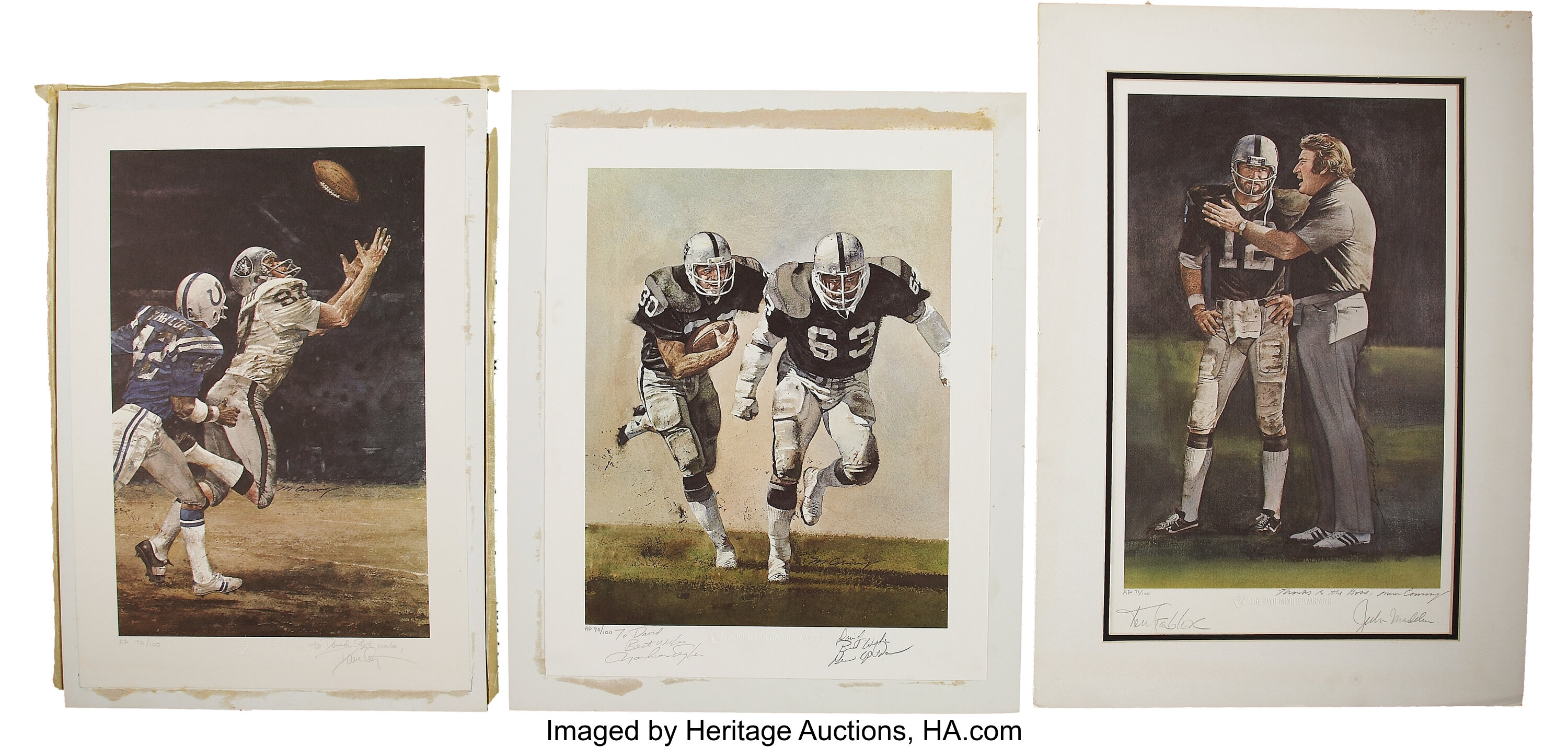 Oakland Raiders Signed Lithographs Lot of 3 from the Estate of | Lot ...