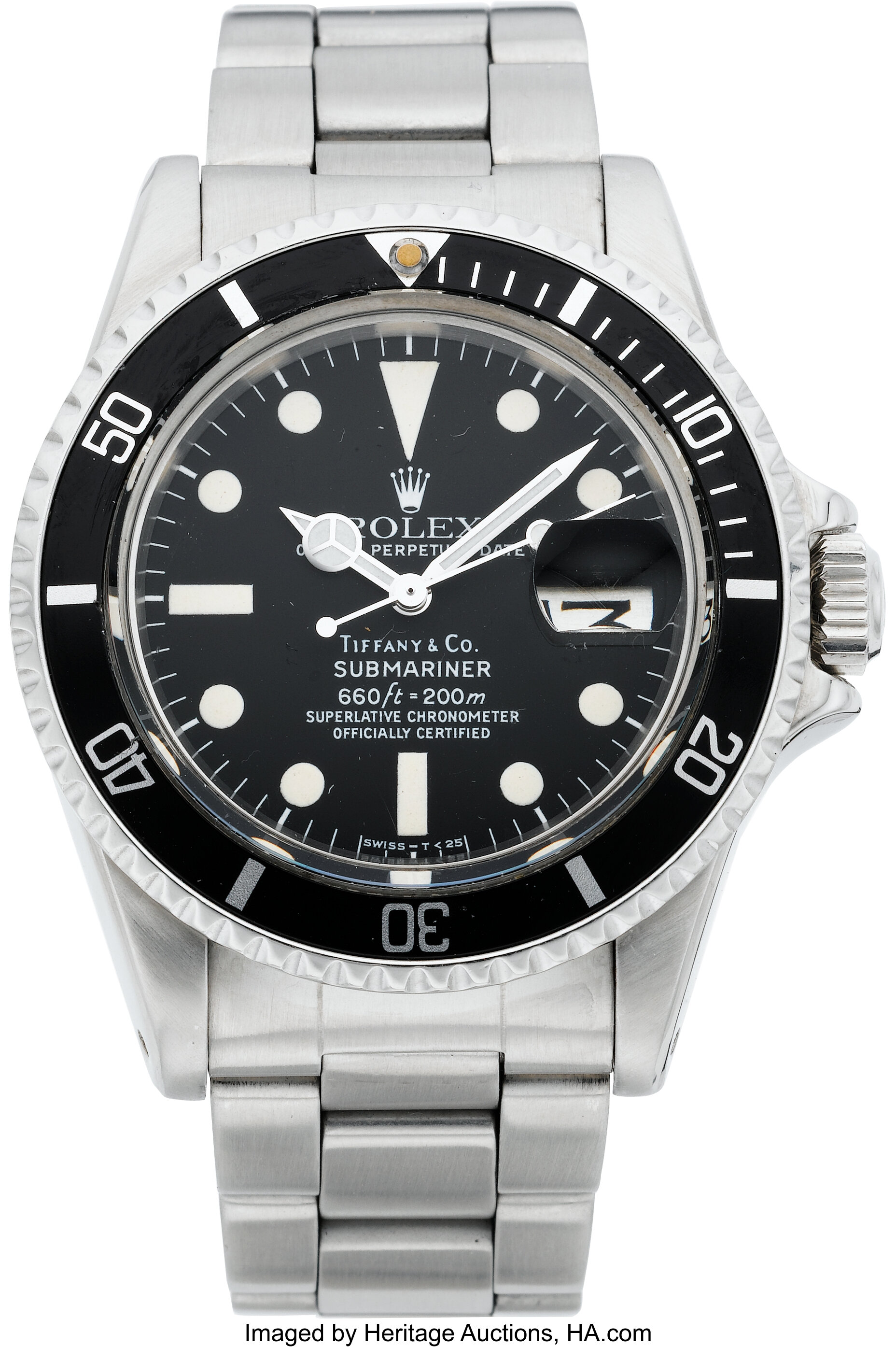 Rolex Rare Stainless Steel "Tiffany & Co." Submariner Ref. 1680, | Lot ...