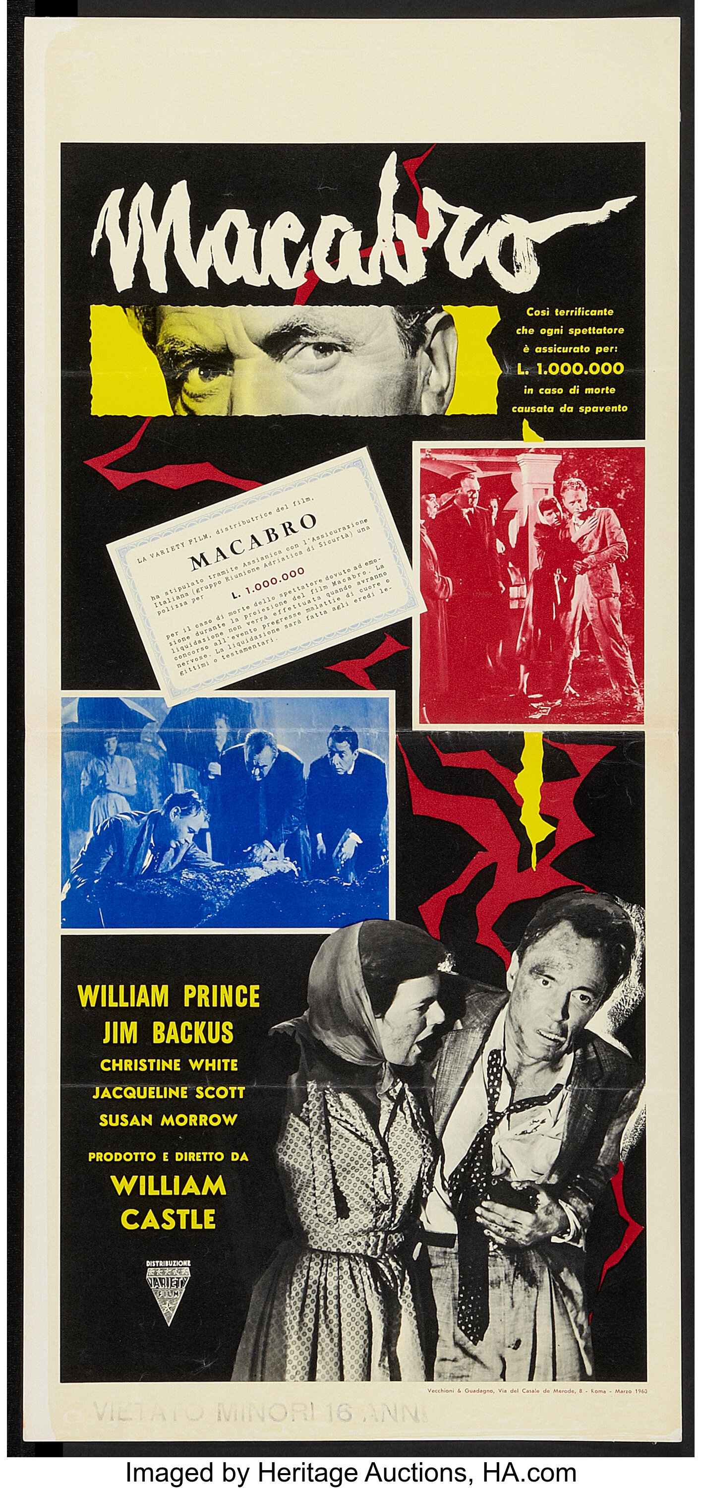 Macabre (Variety Film, 1960). Italian Locandina (13" X 27"). | Lot ...