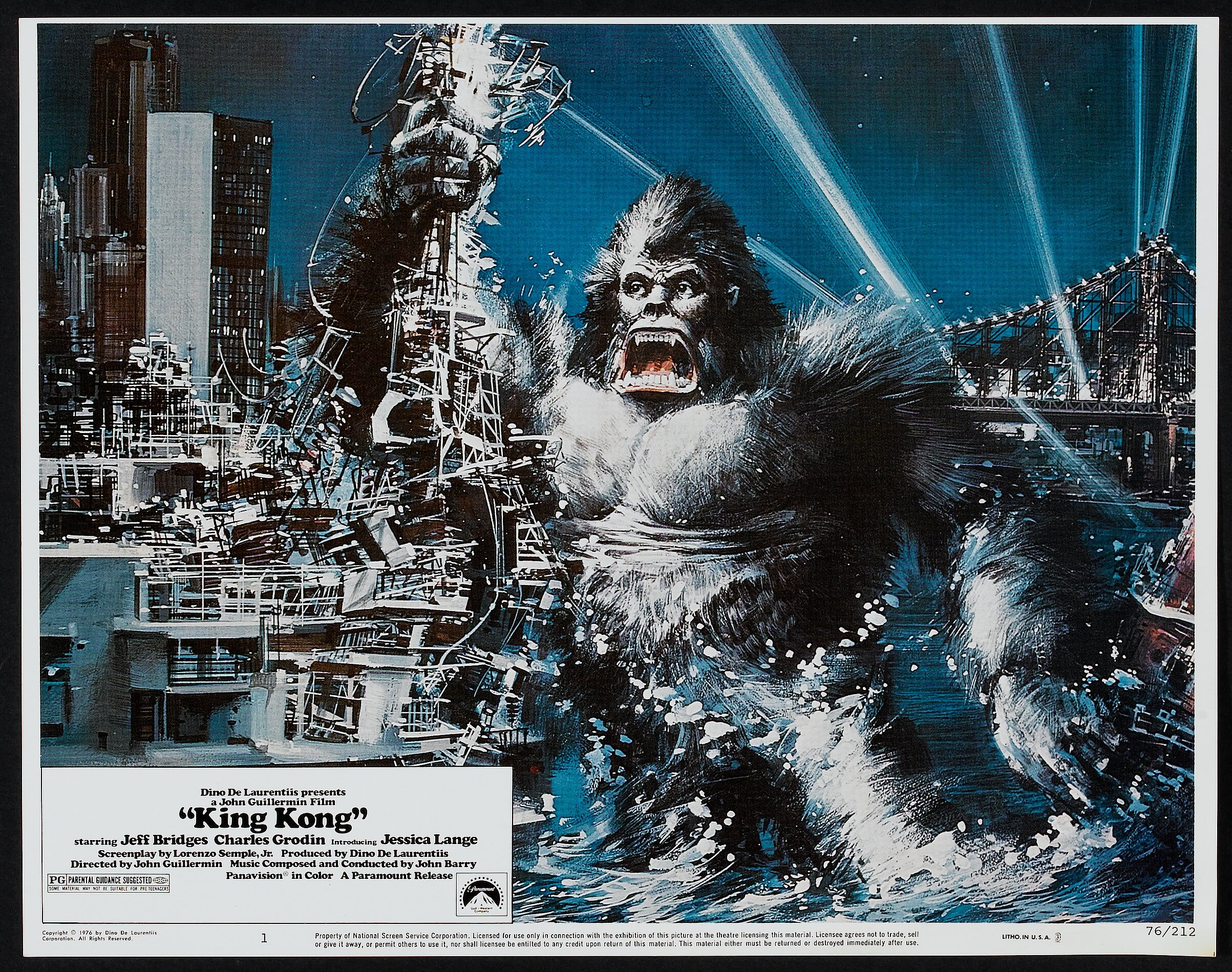 King Kong (Paramount, 1976). Lobby Card Set of 8 (11" X 14"). | Lot ...