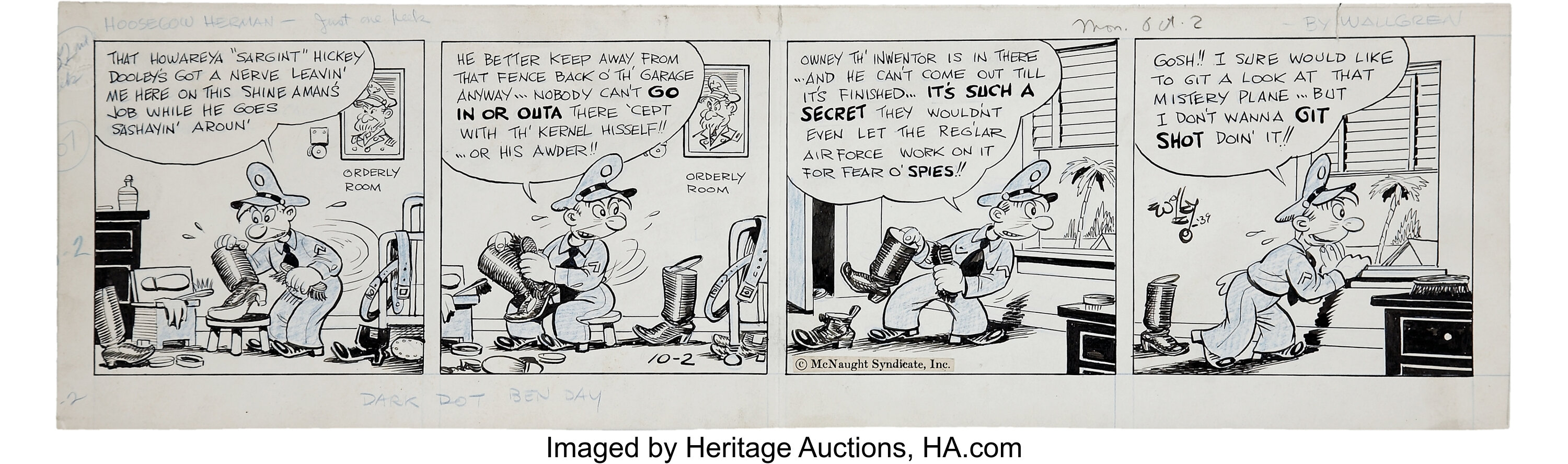 Wally Wallgren Hoosegow Herman Daily Comic Strip Original Art, | Lot ...