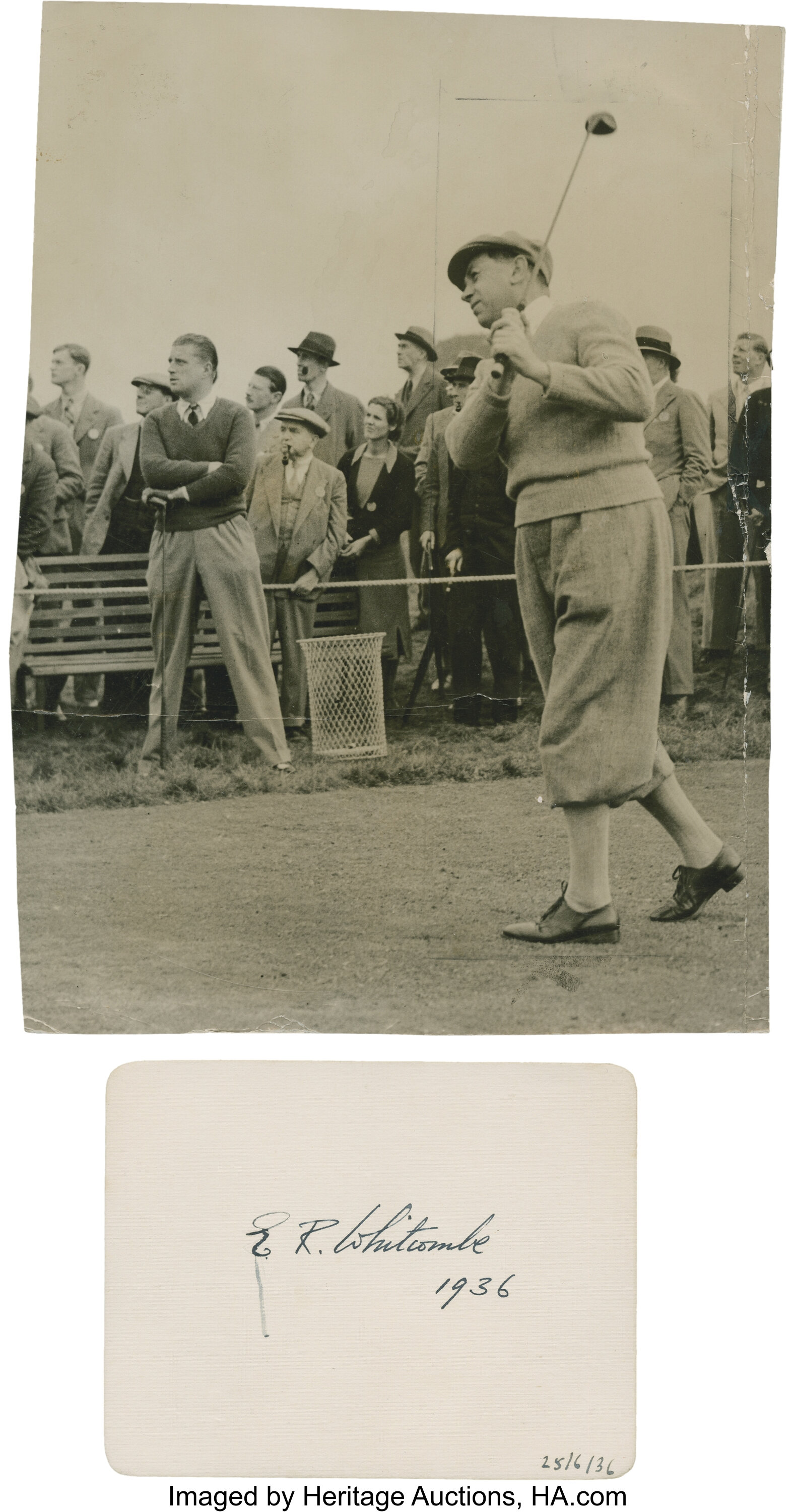 1936 E.R. Whitcombe Signed Album Page & Unsigned Photograph.... | Lot ...