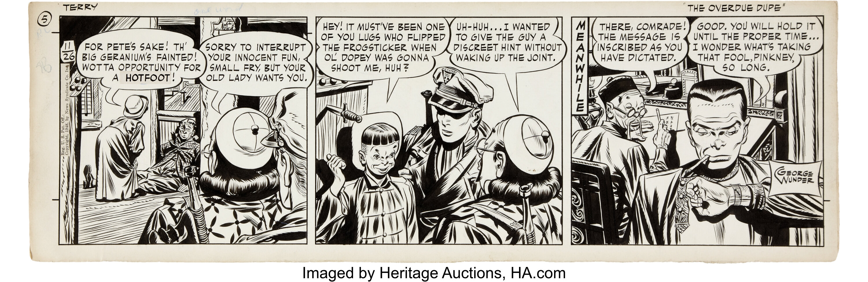 George Wunder Terry and the Pirates Daily Comic Strip Original Art ...
