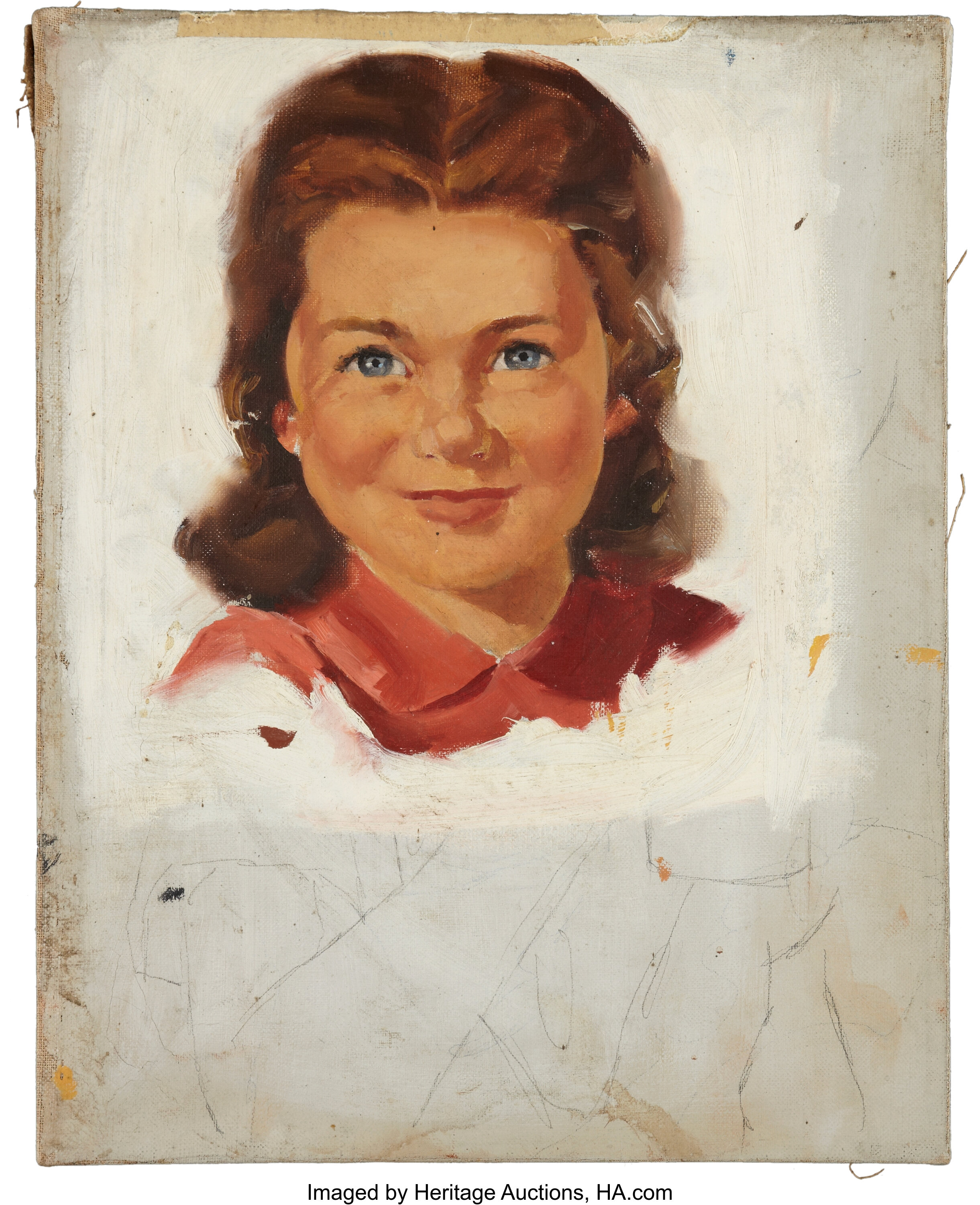 Niles Kelly Portrait of a Girl Painting Original Art (undated ...