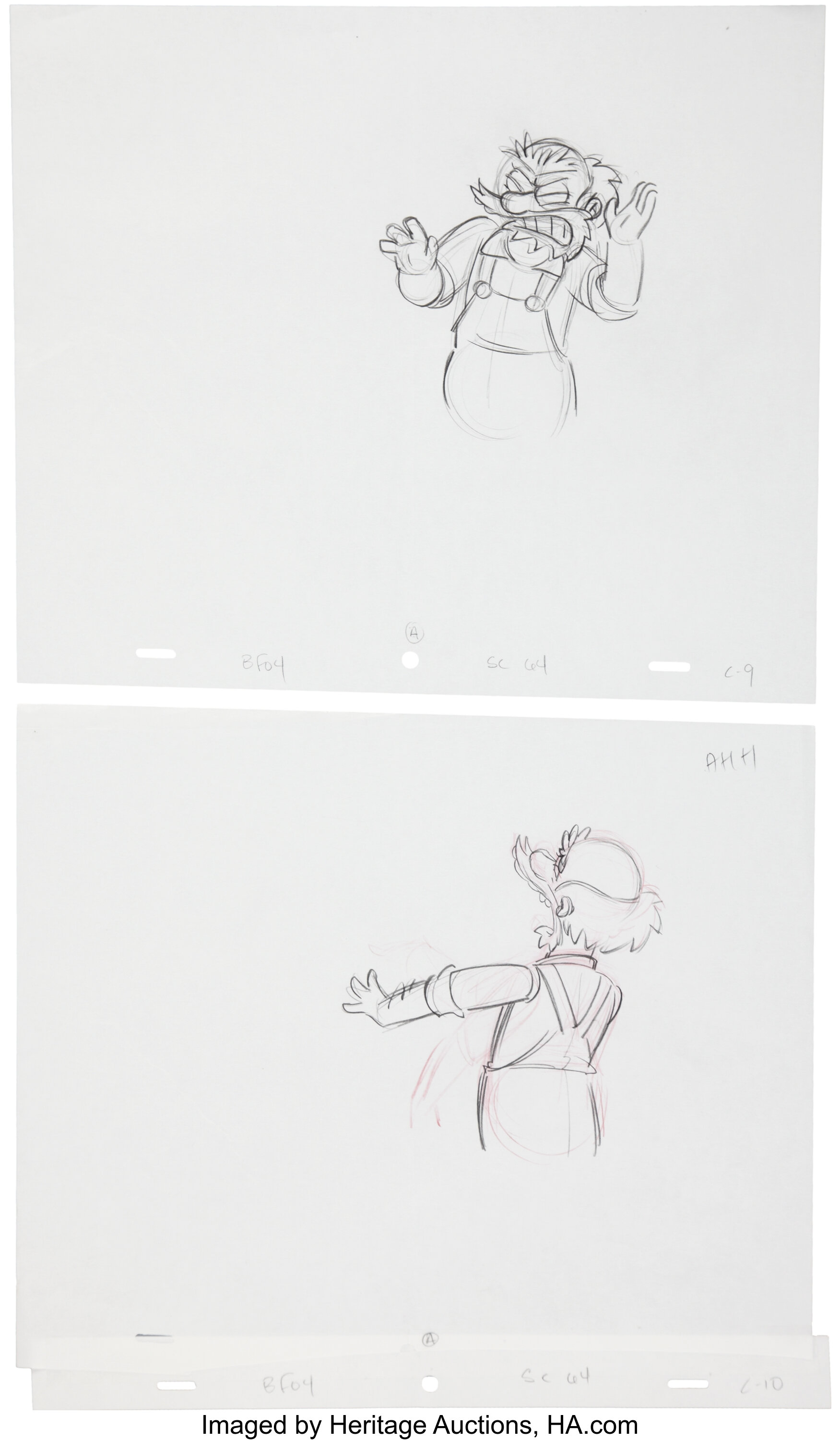 The Simpsons Groundskeeper Willie Animation Production Drawing | Lot ...