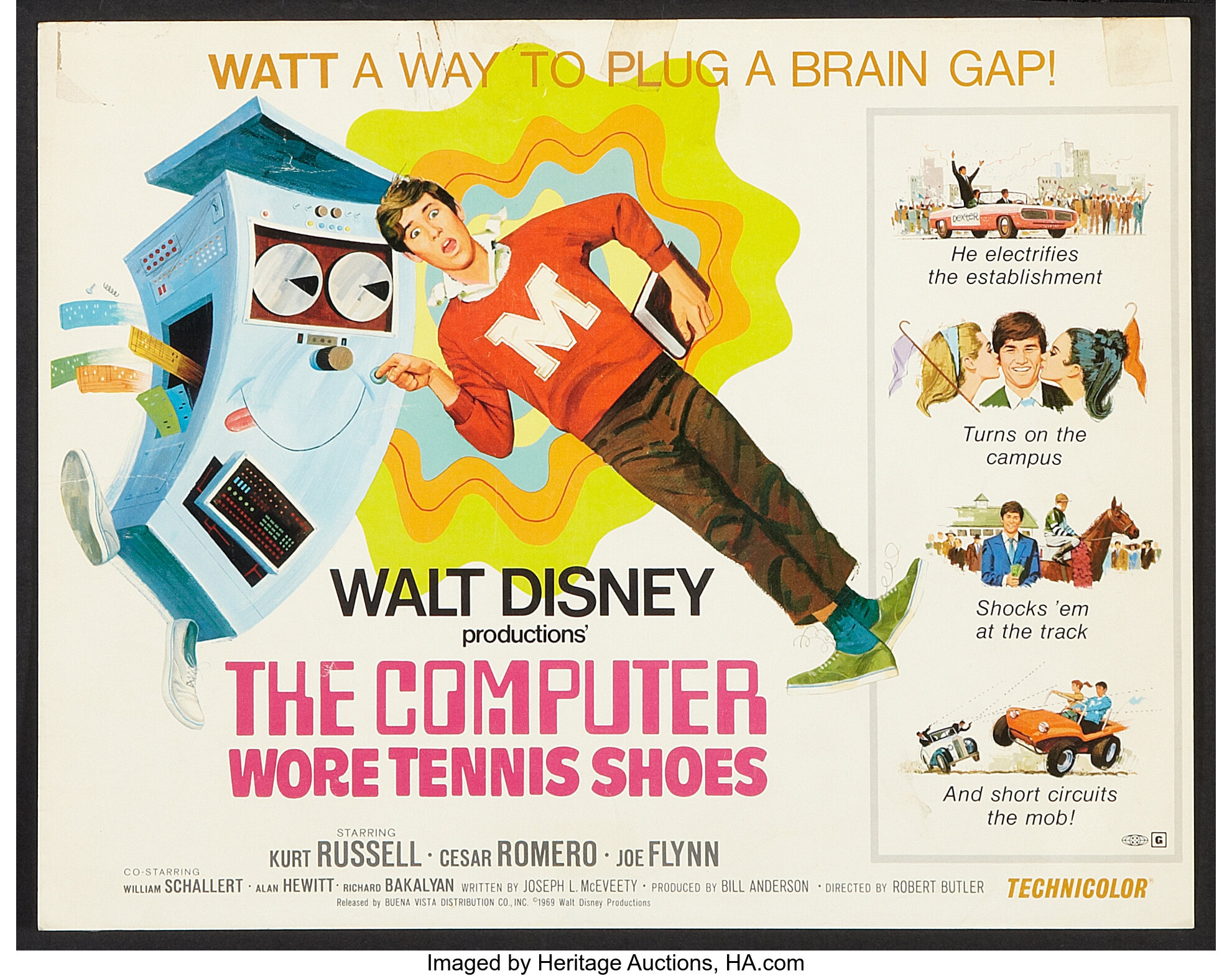 The Computer Wore Tennis Shoes (Buena Vista, 1969). Lobby Card Set ...
