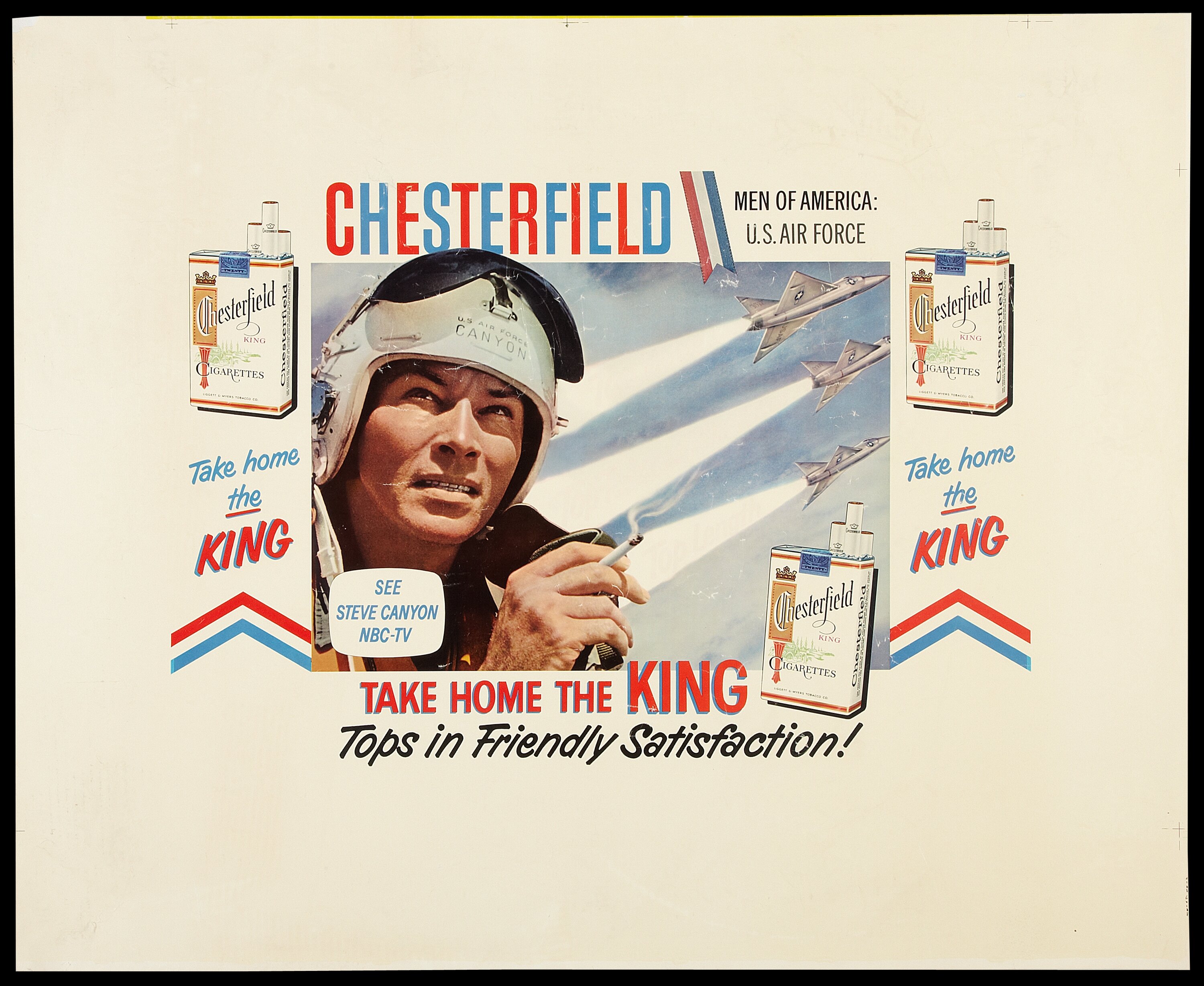 Chesterfield Cigarettes - Dean Fredericks as Steve Canyon (1958). | Lot ...