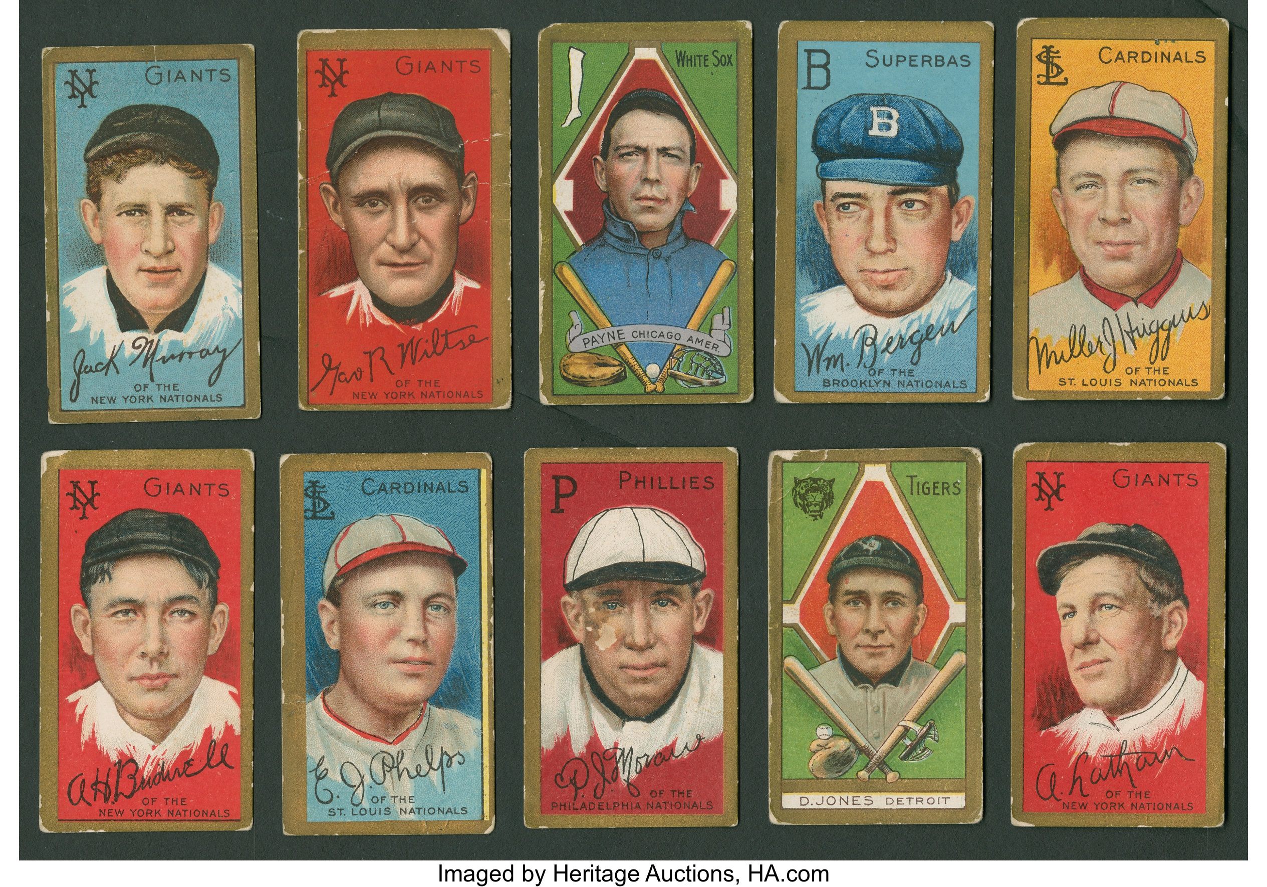 1911 T205 Gold Border Tobacco Collection (10).... Baseball Cards | Lot ...