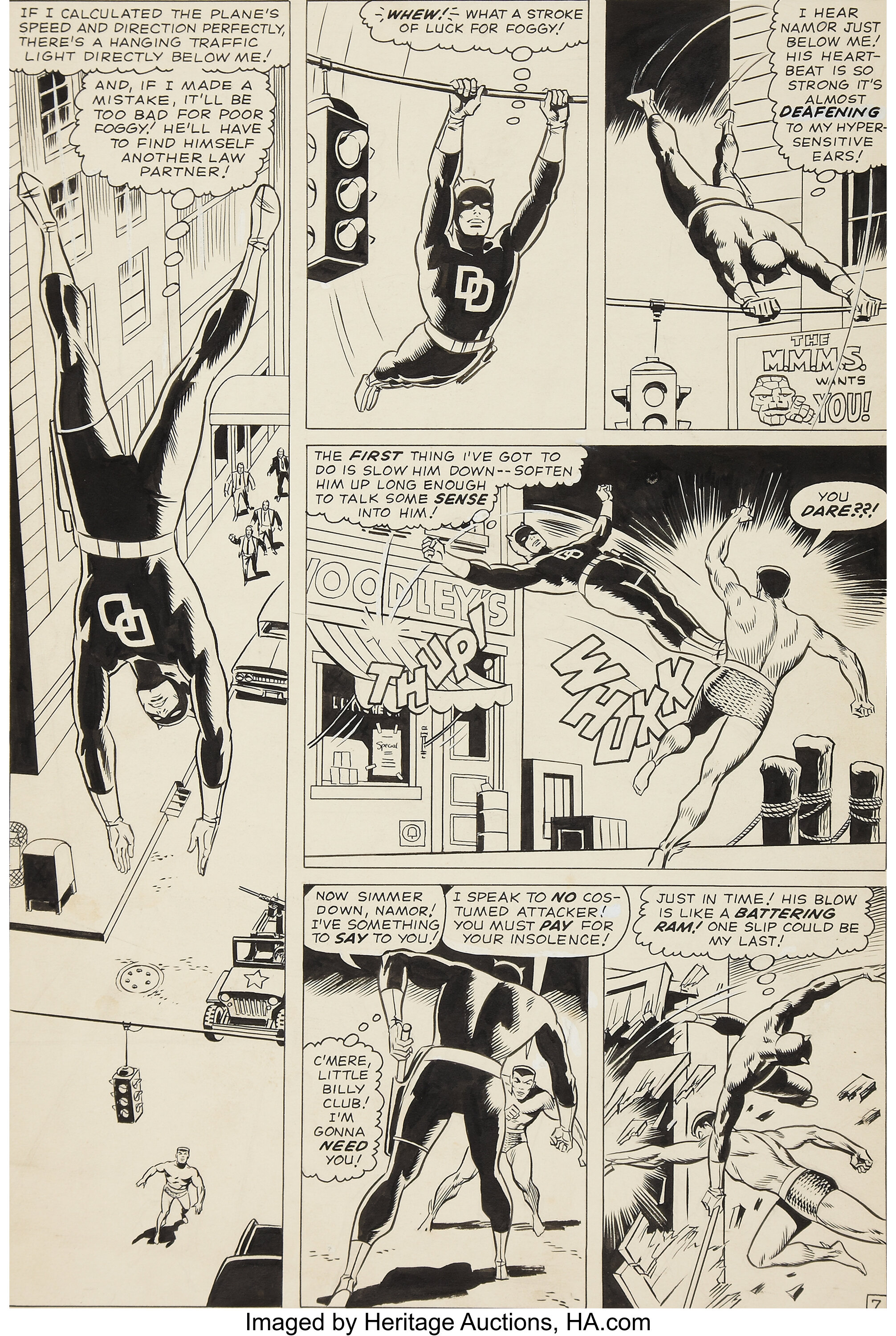 Wally Wood Daredevil 7 Page 7 Original Art Marvel 1965 Lot 94247 Heritage Auctions 