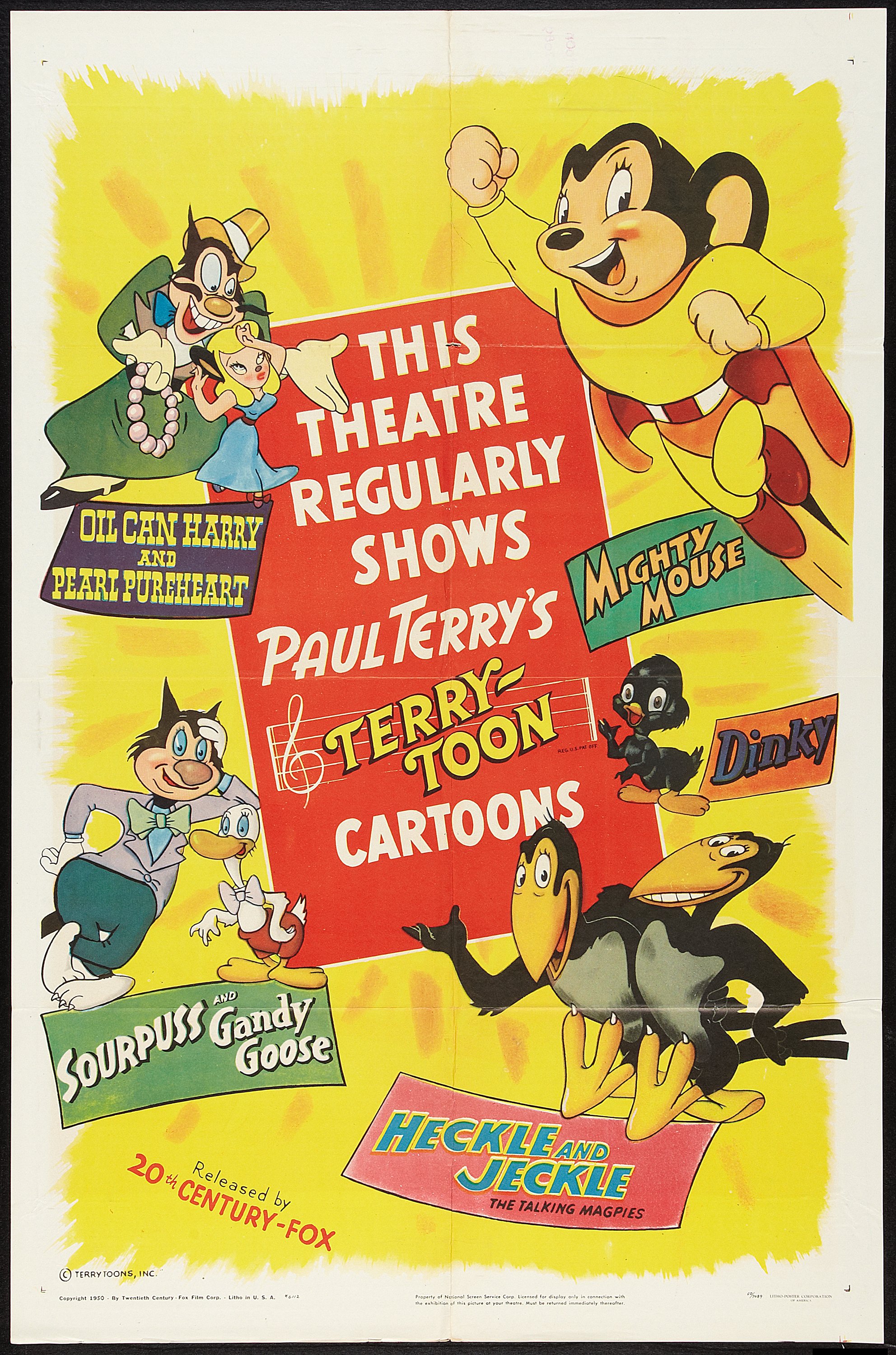Terry-Toons Stock (20th Century Fox, 1950). One Sheet (27" X 41 ...