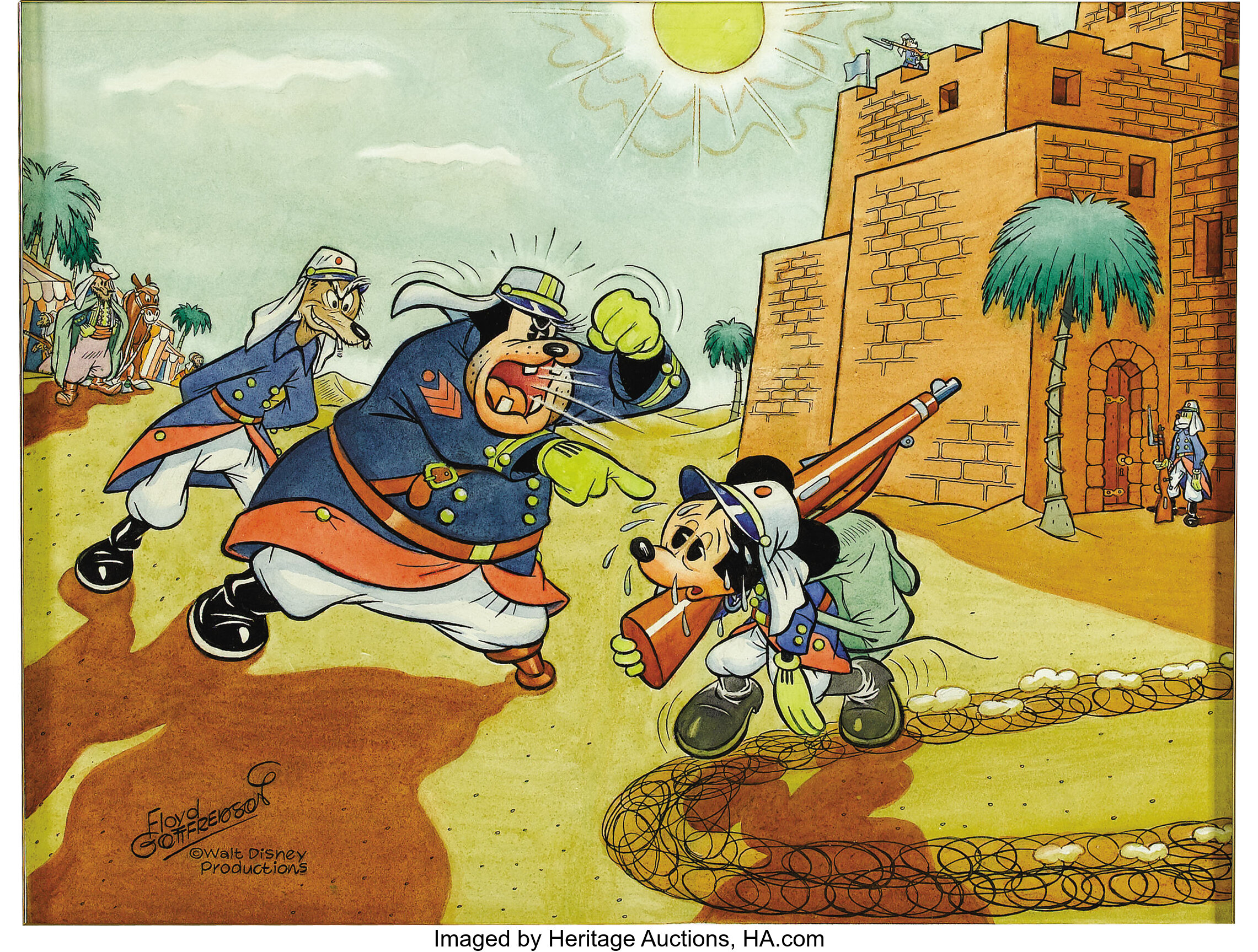 Floyd Gottfredson - "Mickey Mouse in the Foreign Legion" Painting | Lot ...