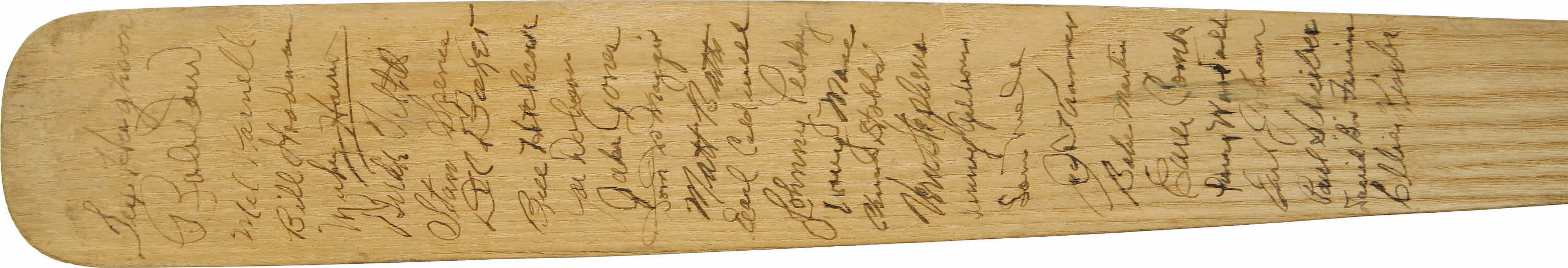 1949 Boston Red Sox Team Signed Half Bat. Unique memento has placed ...