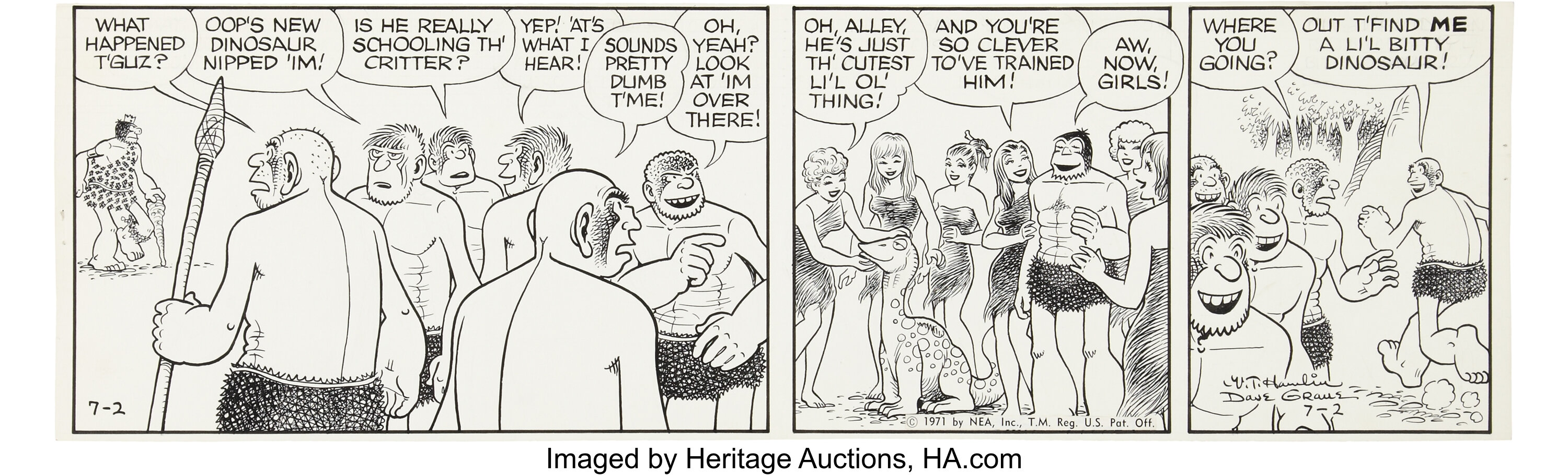 V. T. Hamlin and Dave Graue Alley Oop Daily Comic Strip Original | Lot ...