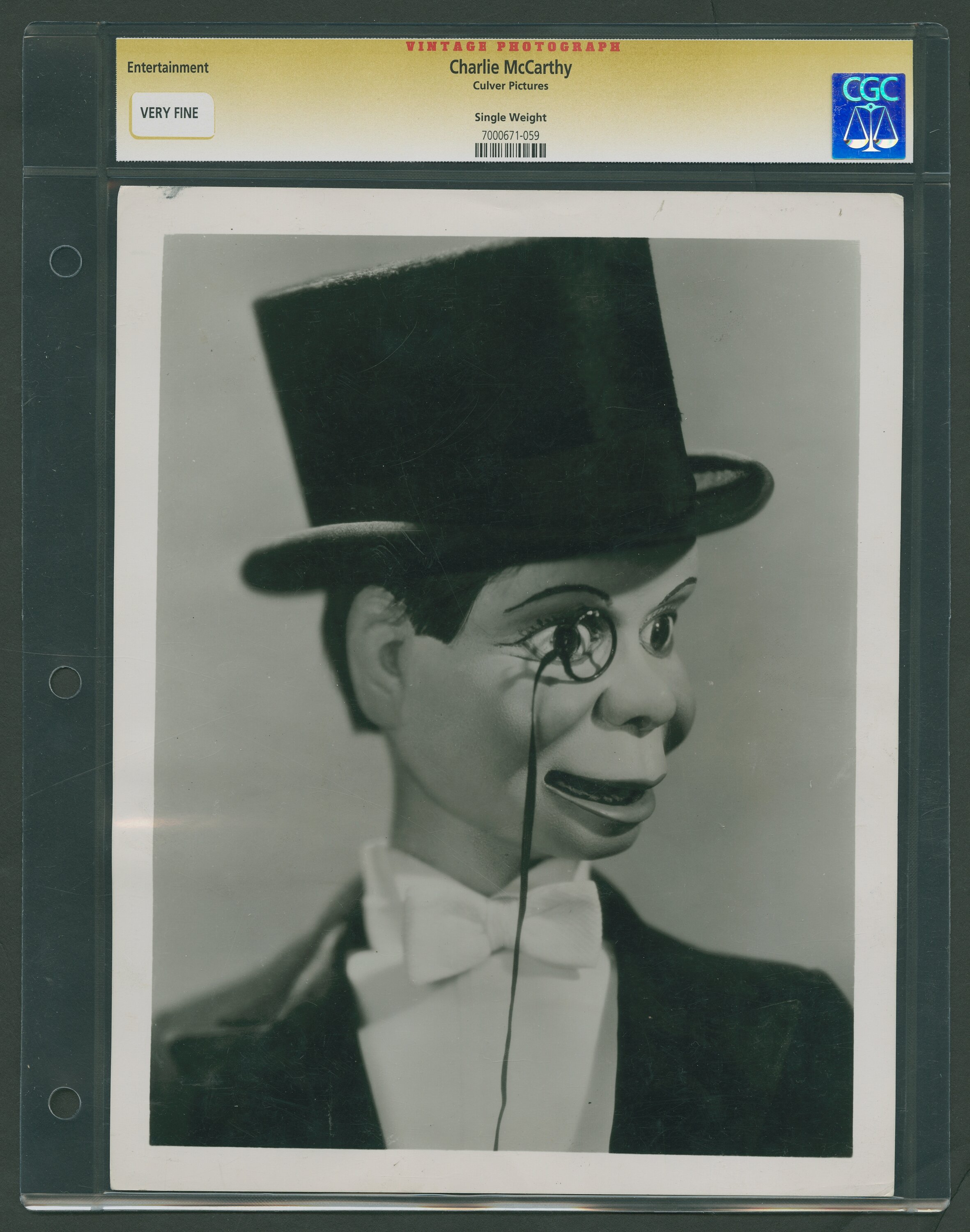 Charlie McCarthy (Universal, 1930s). CGC Graded Photo (8" X 10 ...