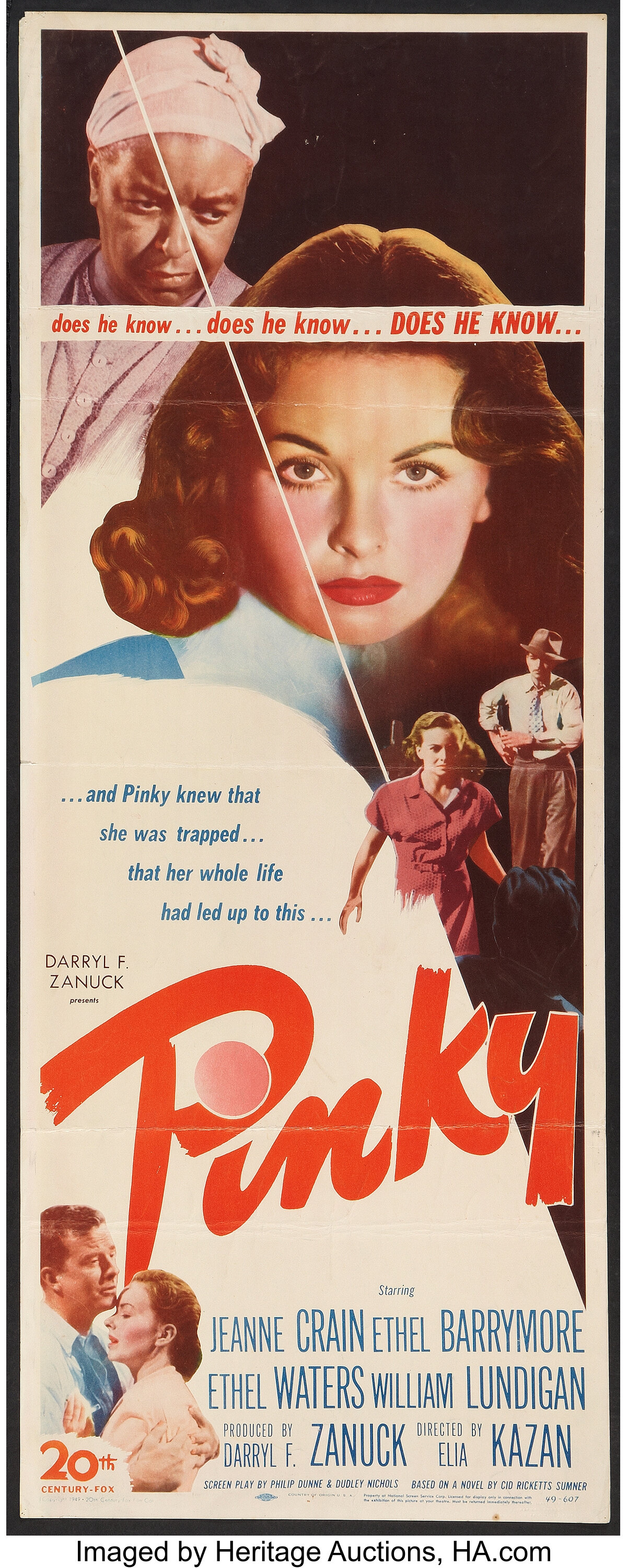 Pinky (20th Century Fox, 1949). Insert (14" X 36"). Drama.. ... | Lot ...