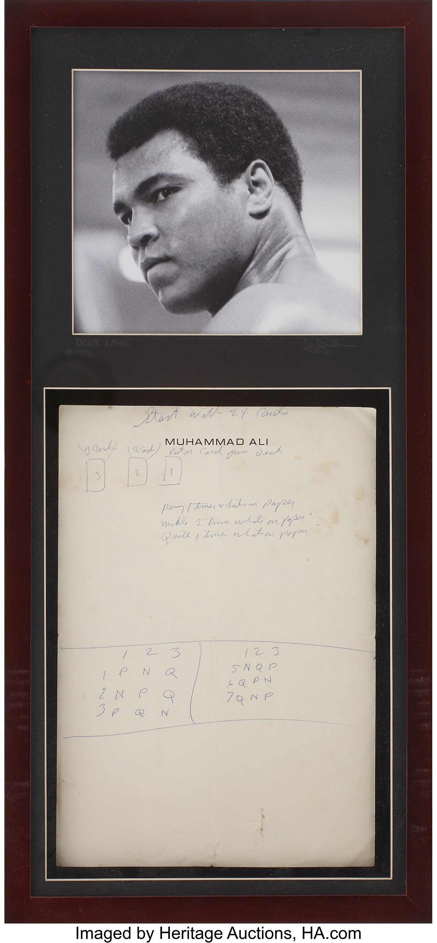 1970's Muhammad Ali Handwritten Magic Trick.... Boxing Collectibles ...