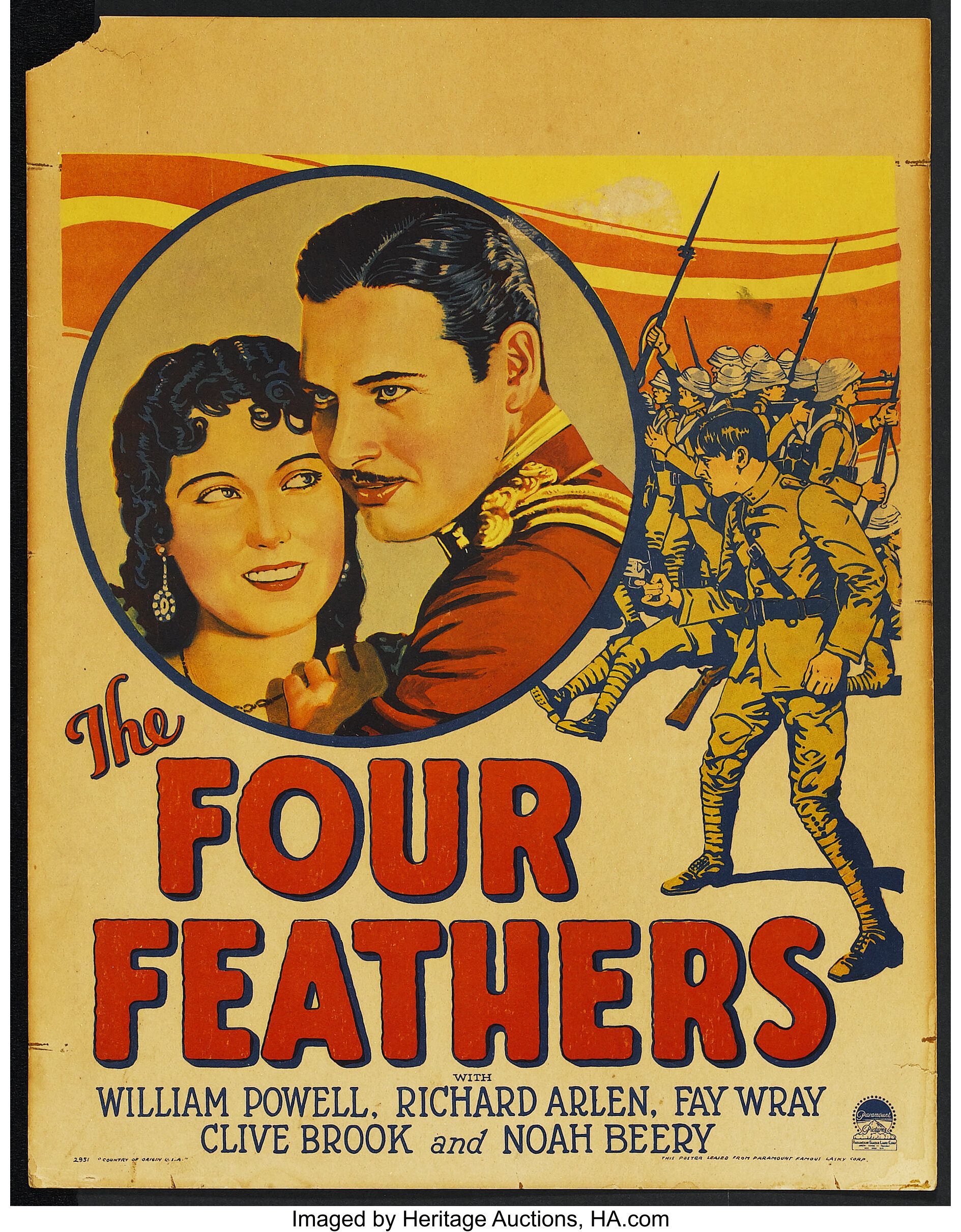 The Four Feathers (Paramount, 1929). Window Card (14" X 18"). | Lot ...