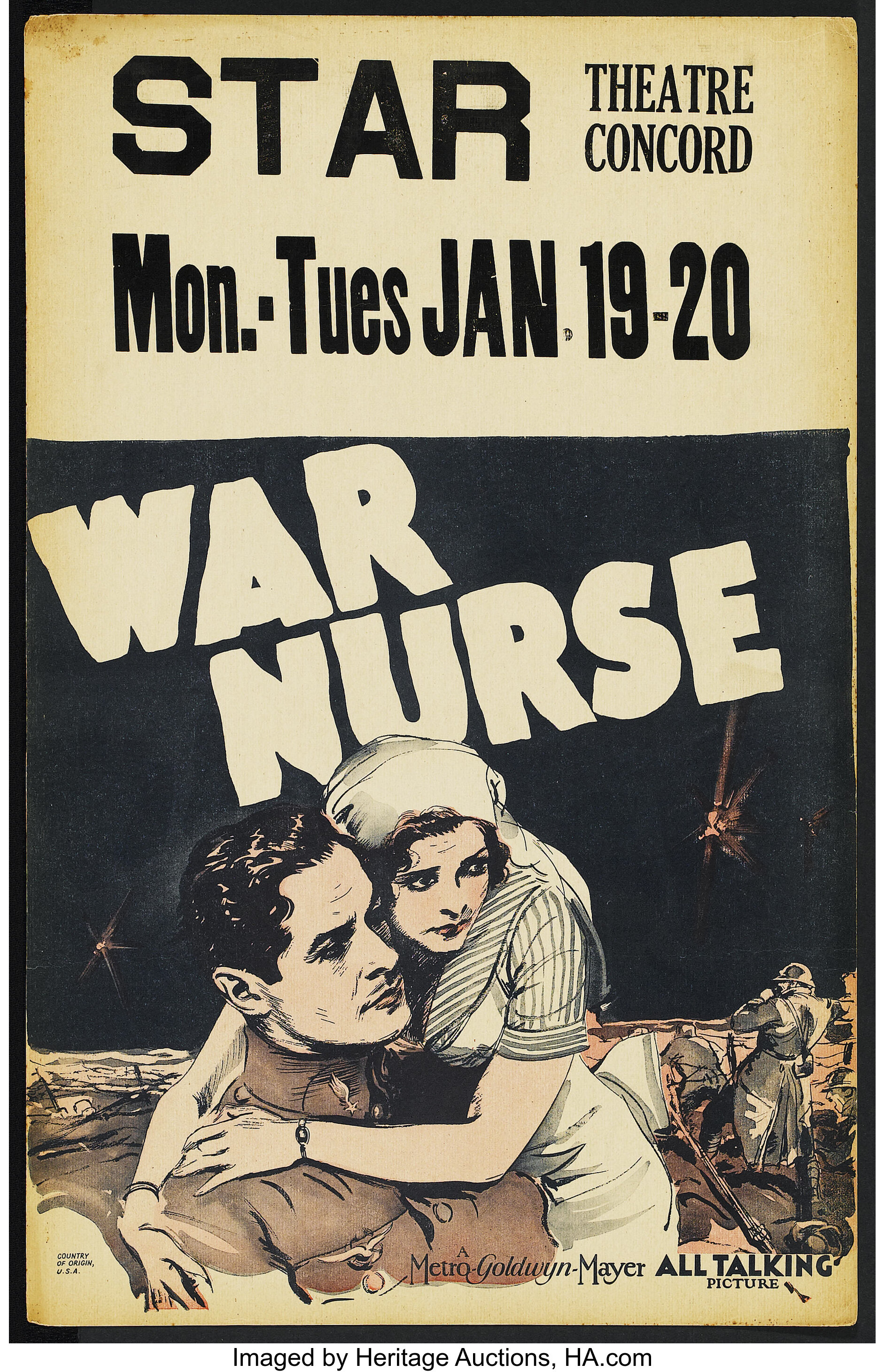 War Nurse (MGM, 1930). Window Card (14" X 22"). Drama. Starring | Lot ...